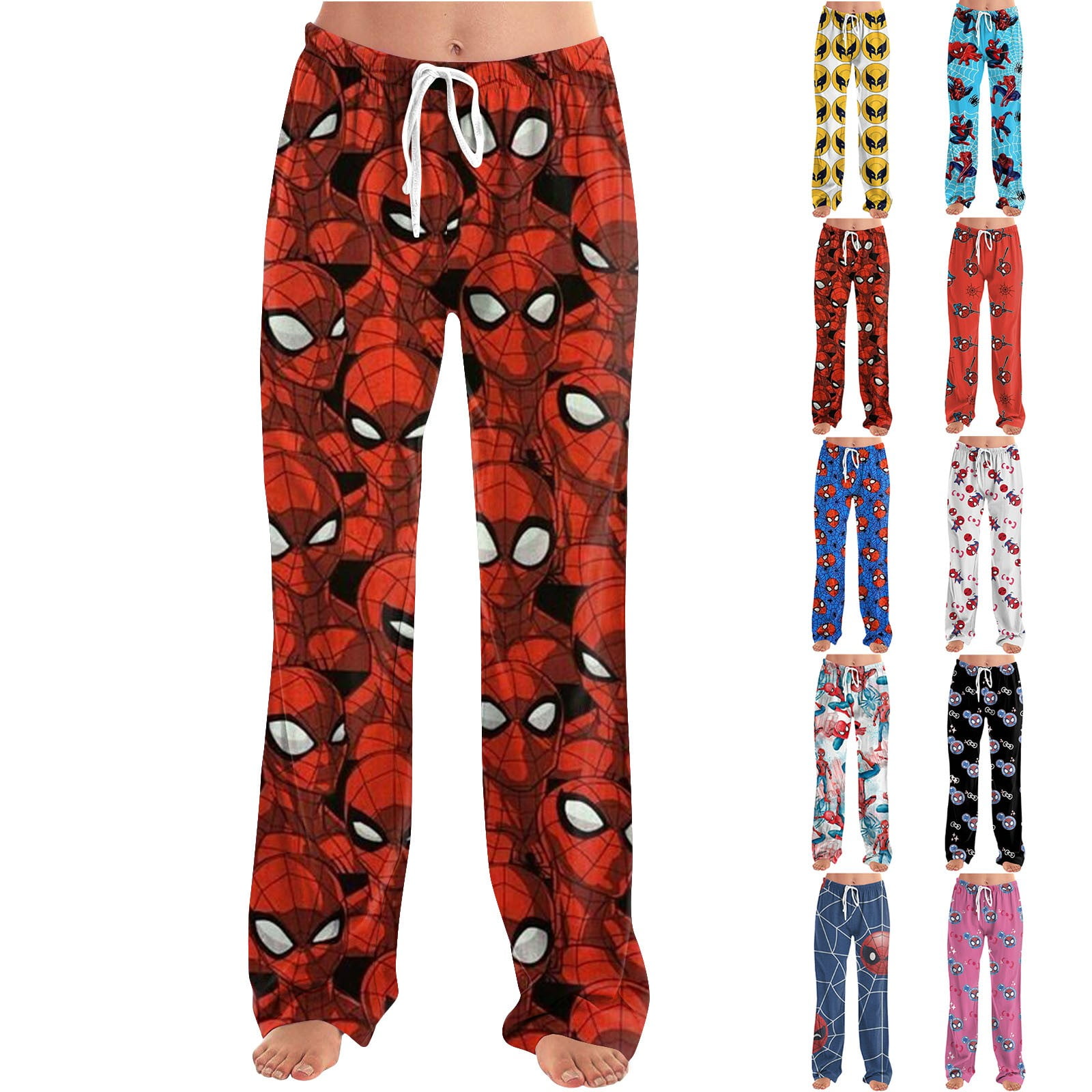 Tplvbz Womens Spiderman Pajama Pants Holiday Elastic Waist Cute ...
