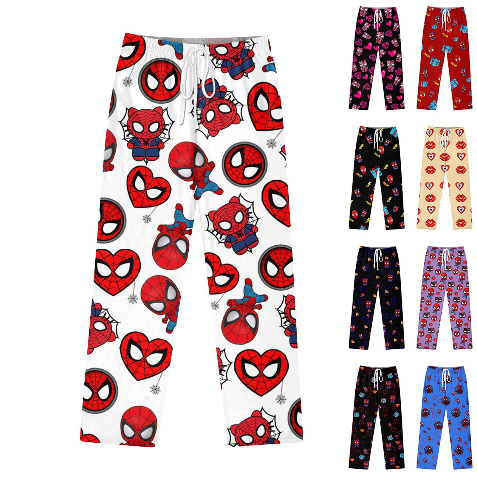 Tplvbz Womens Spiderman Pajama Pants Holiday Elastic Waist Cute ...