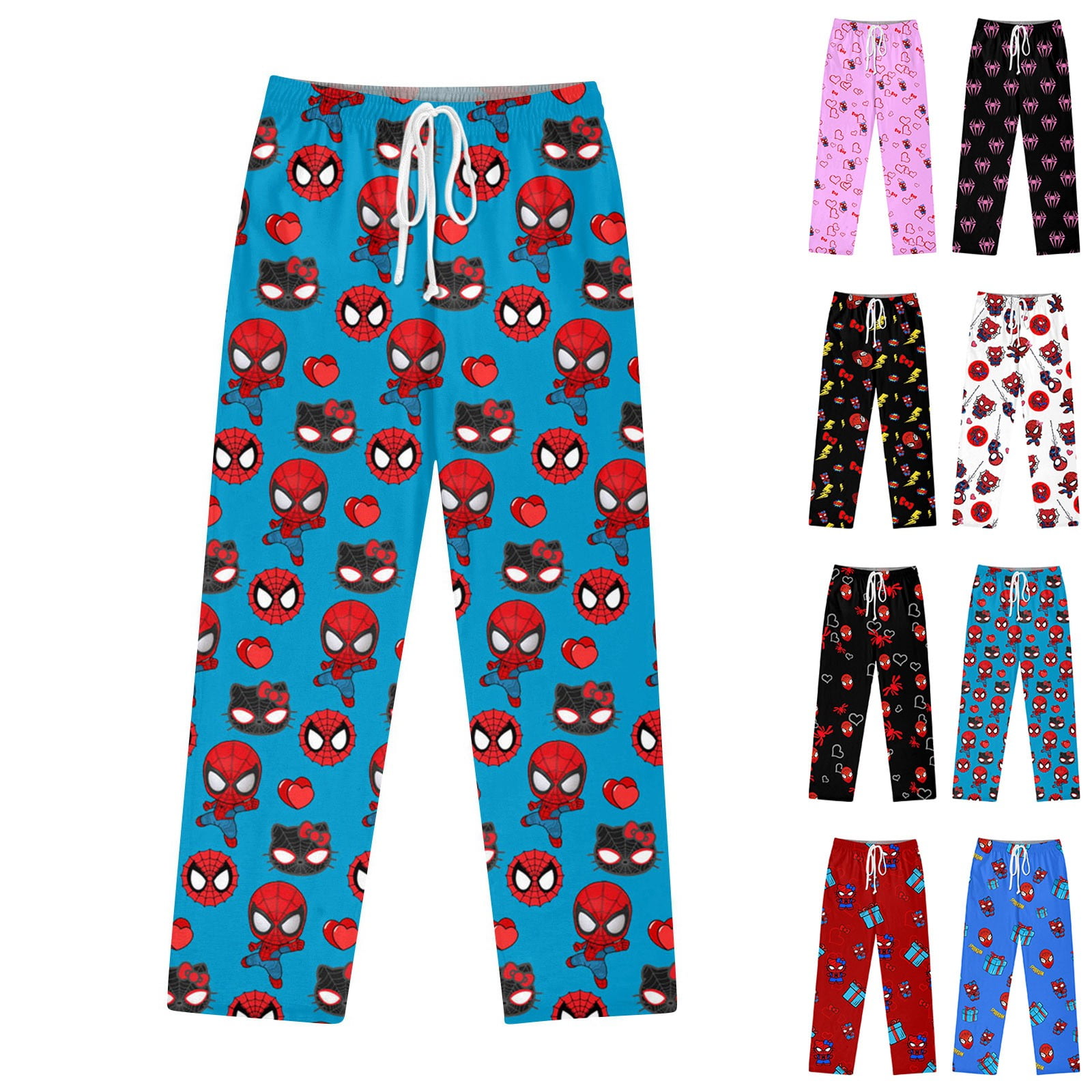 Tplvbz Womens Spiderman Pajama Pants Holiday Elastic Waist Cute ...