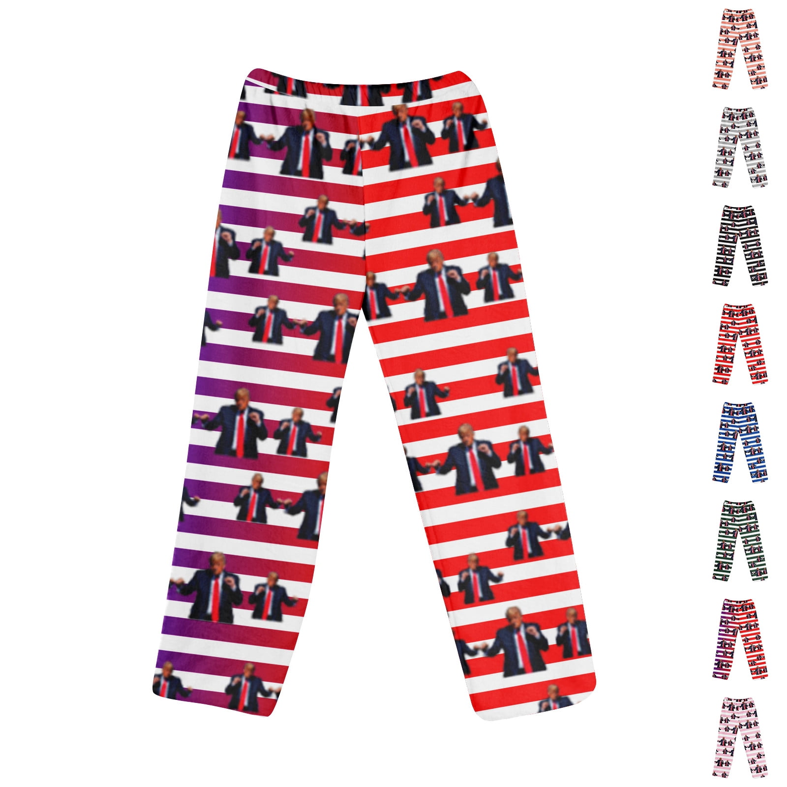 Tplvbz Womens Trump Flannel Pajama Pants Christmas Holiday Elastic ...