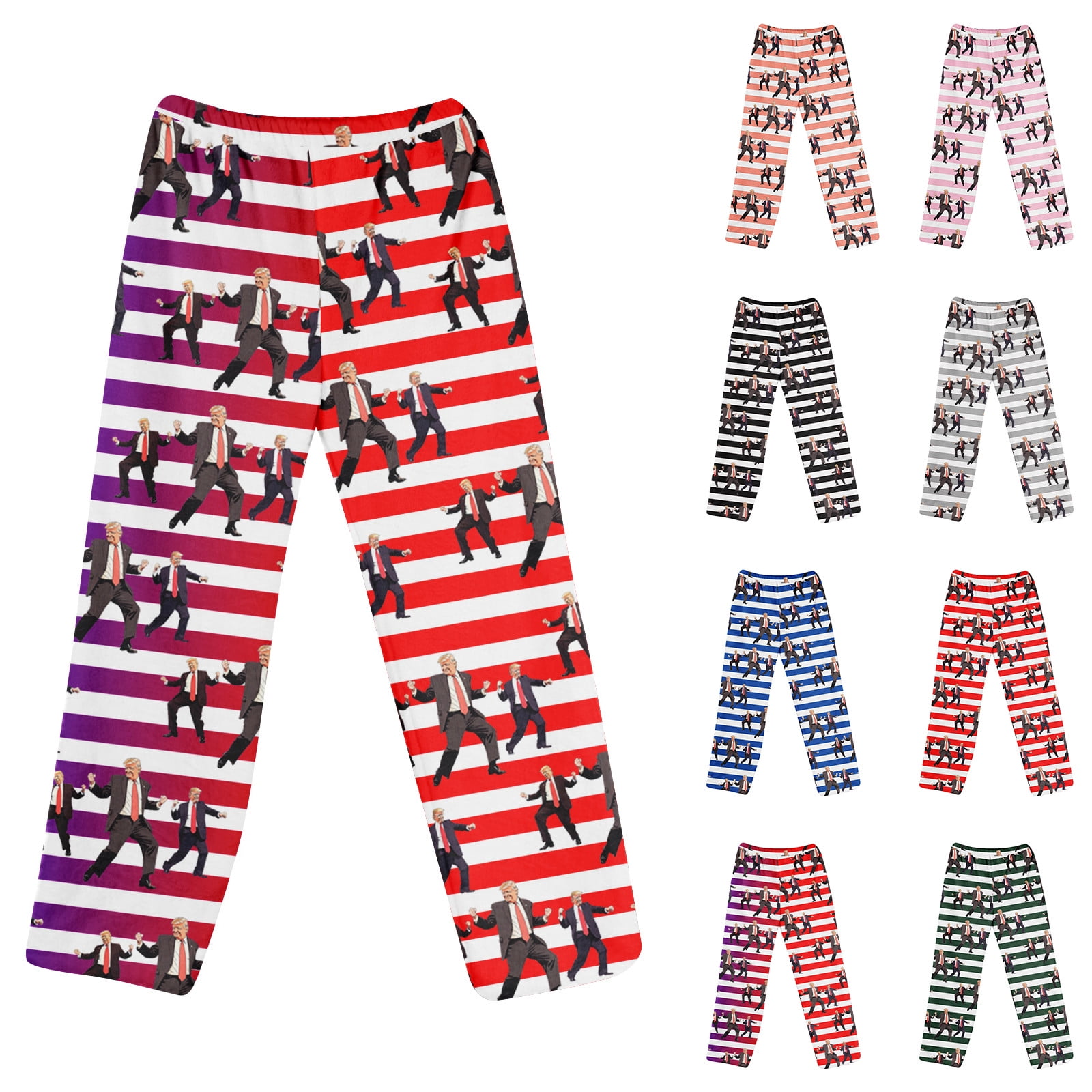 Tplvbz Womens Trump Flannel Pajama Pants Christmas Holiday Elastic ...