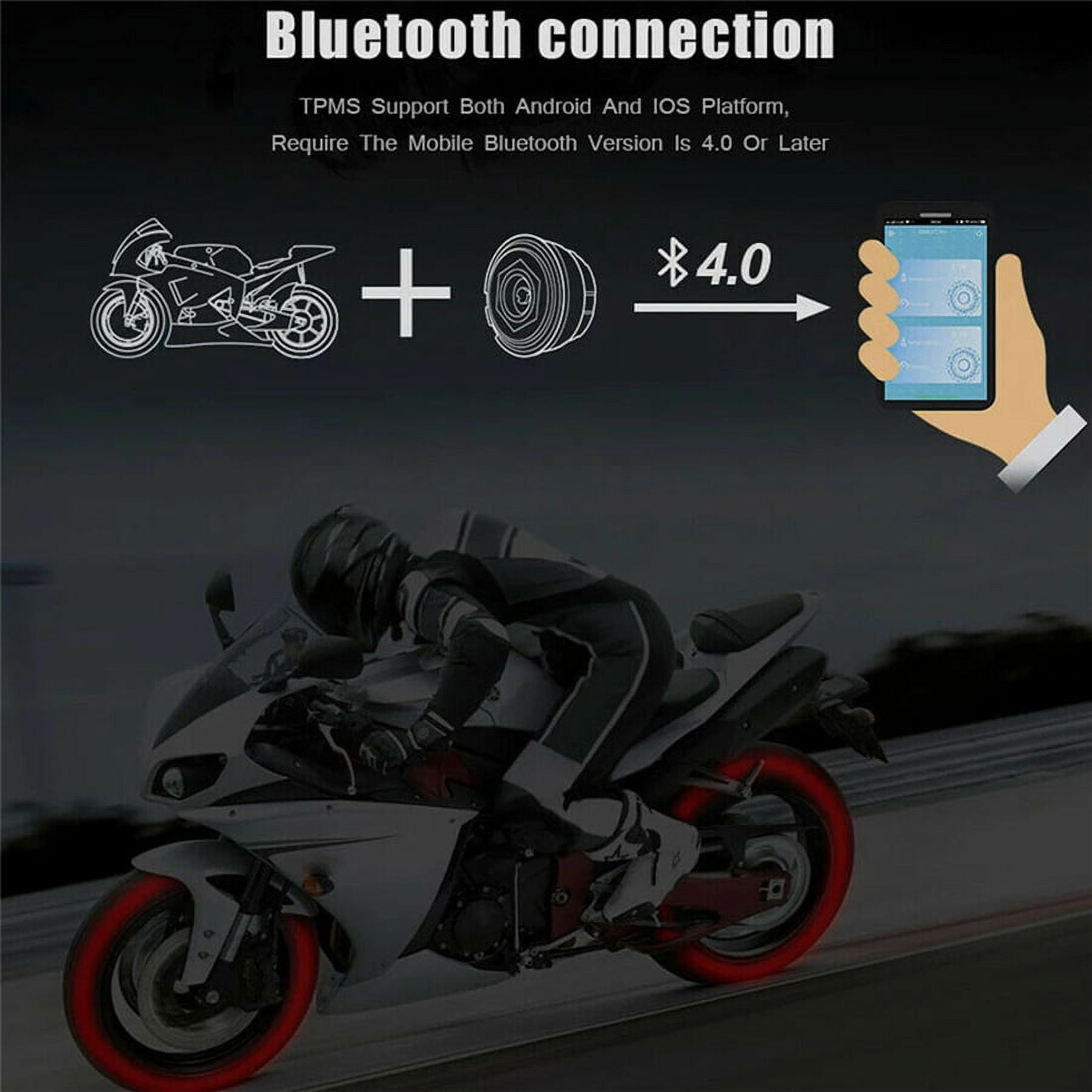 Tpms Bluetooth 5.0 Tire Pressure Monitor System 2 External Sensor For ...