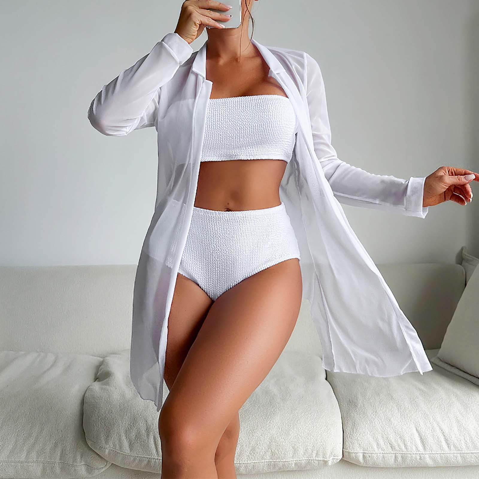 Tponi Athletic Swimsuits For Women One Piece Elastic White Clearance