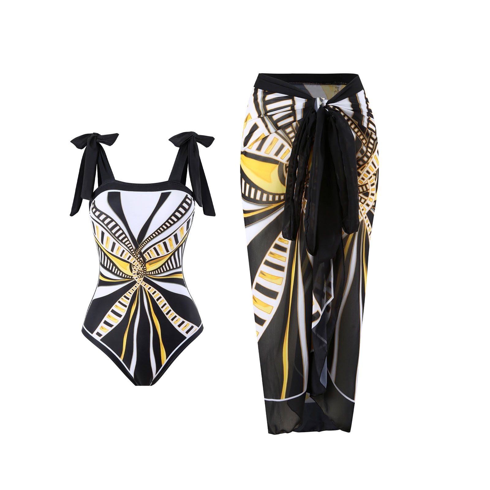 Tponi Cute One Piece Swimsuit For Women One Piece Elastic Black Plus