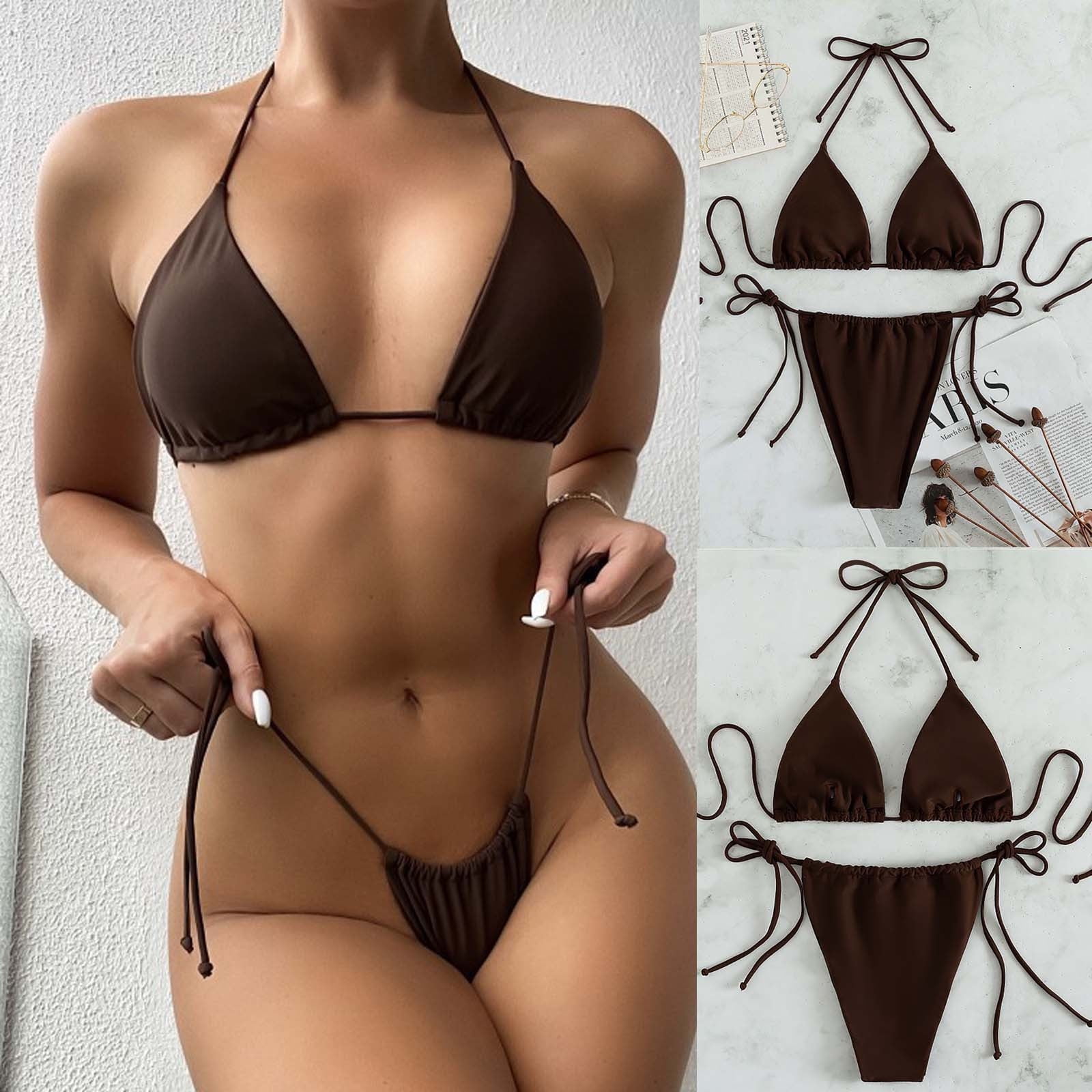 Tponi Cute One Piece Swimsuit For Women One Piece Elastic Coffee
