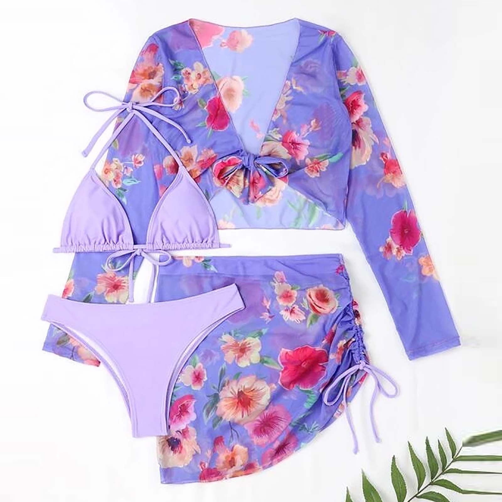Tponi Cute One Piece Swimsuit For Women One Piece Elastic Purple
