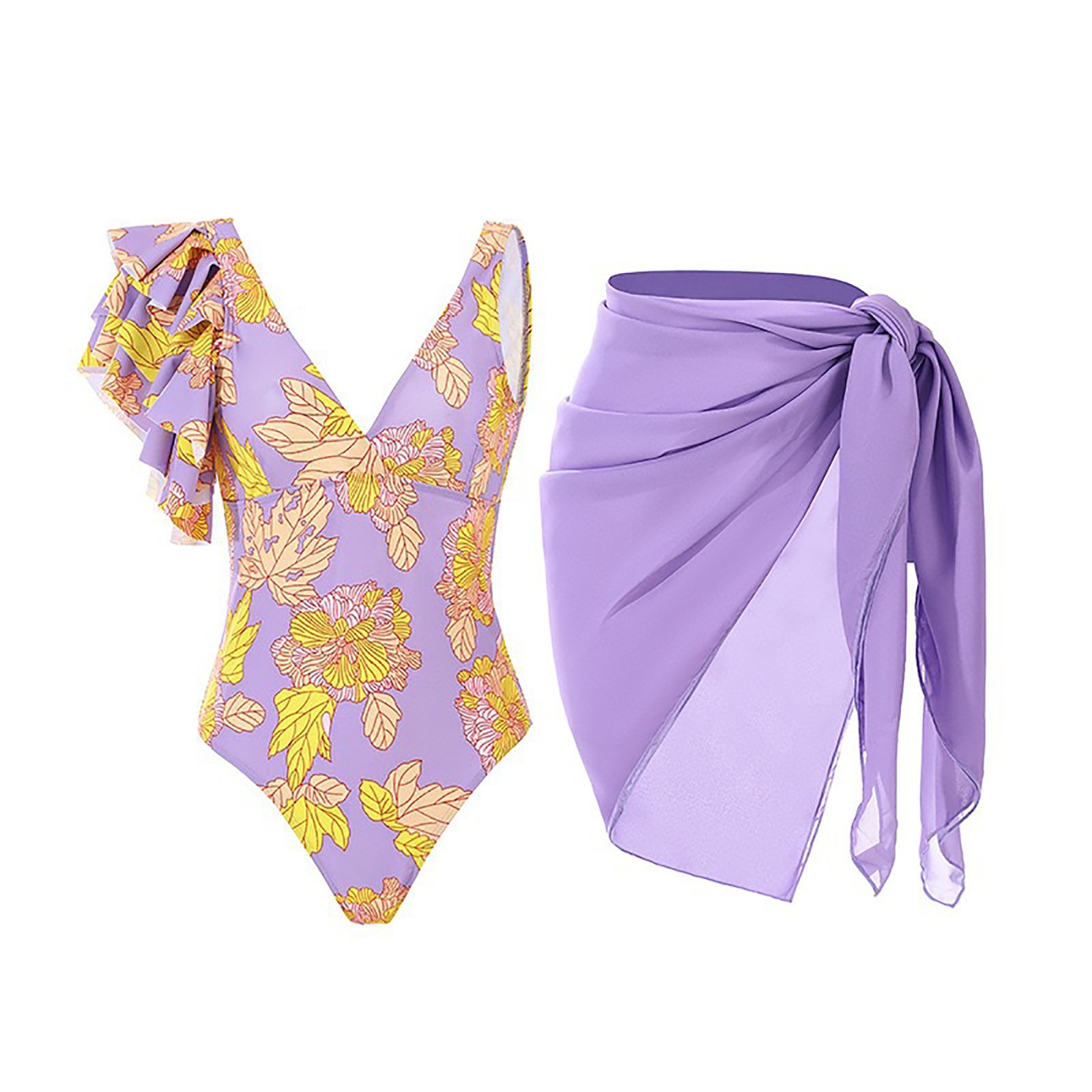 Tponi Matching Family Swimsuits Swim Dress Purple Clearance Womans ...