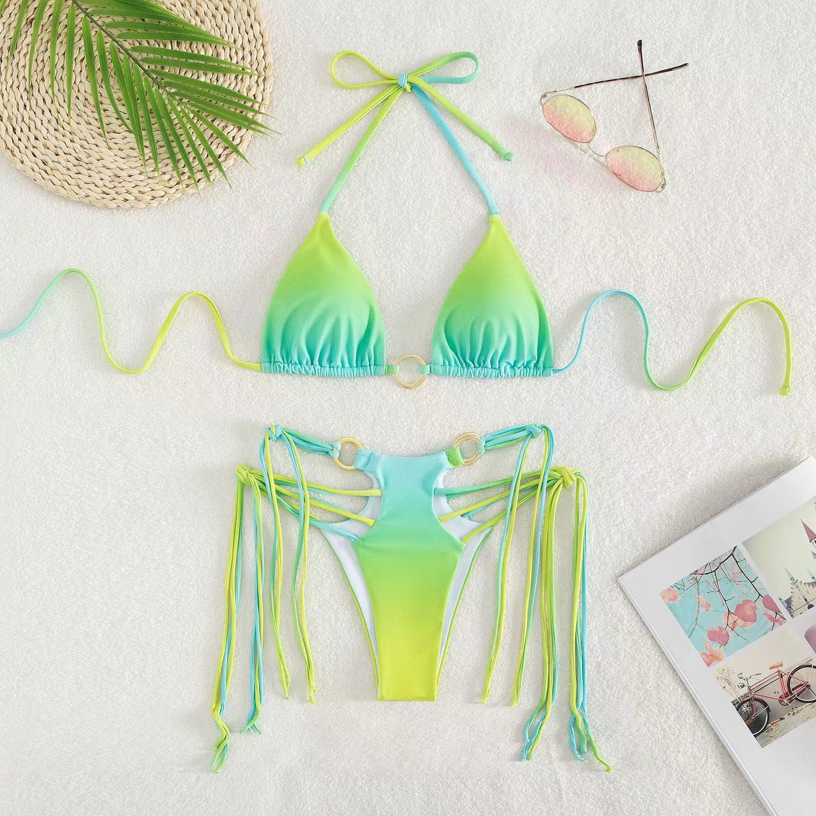 Tponi Sexy One Piece Swimsuit One Piece Elastic Green Clearance Womans