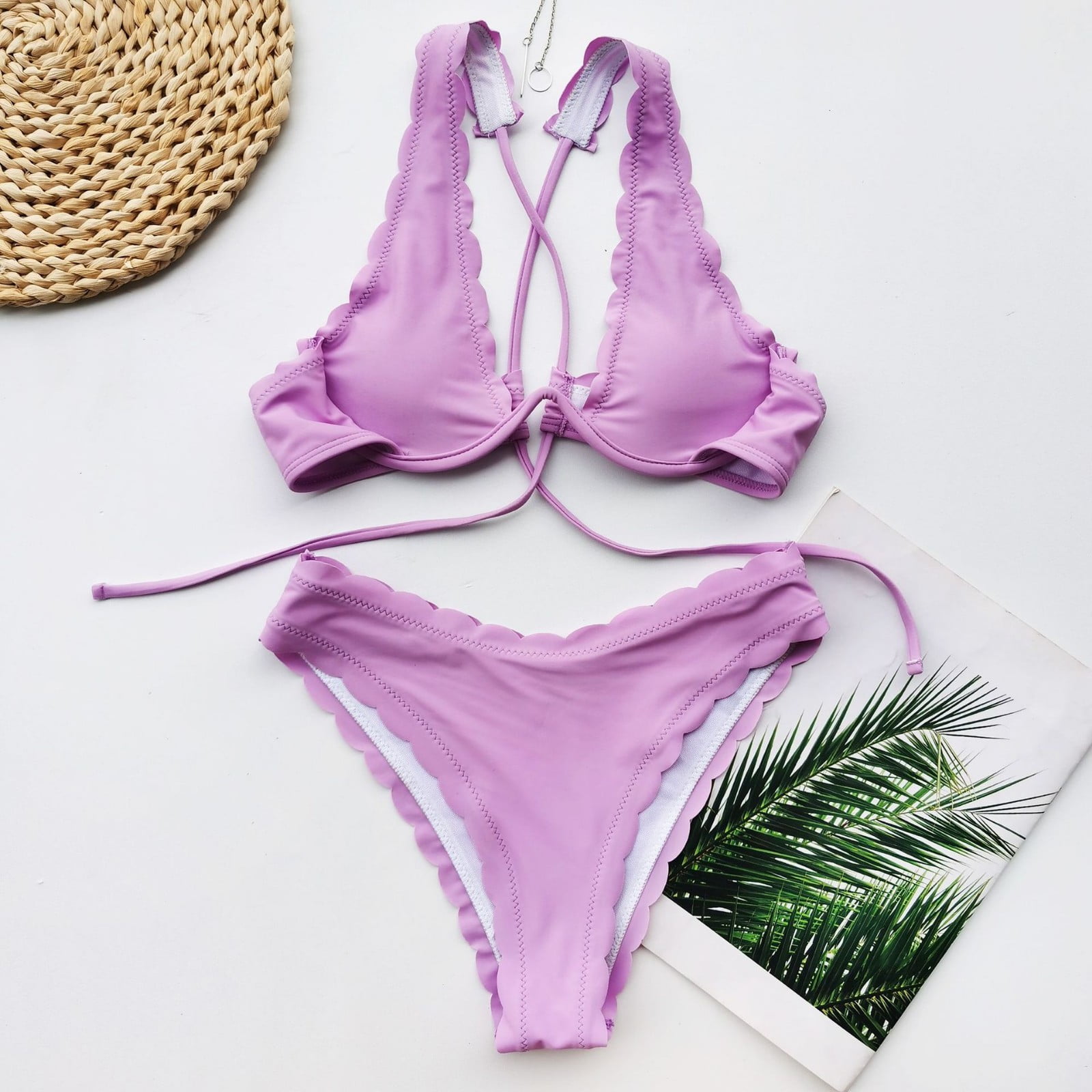 Tponi Swimsuit Women Two Piece Two Piece Sets Purple Swimsuit Clearance