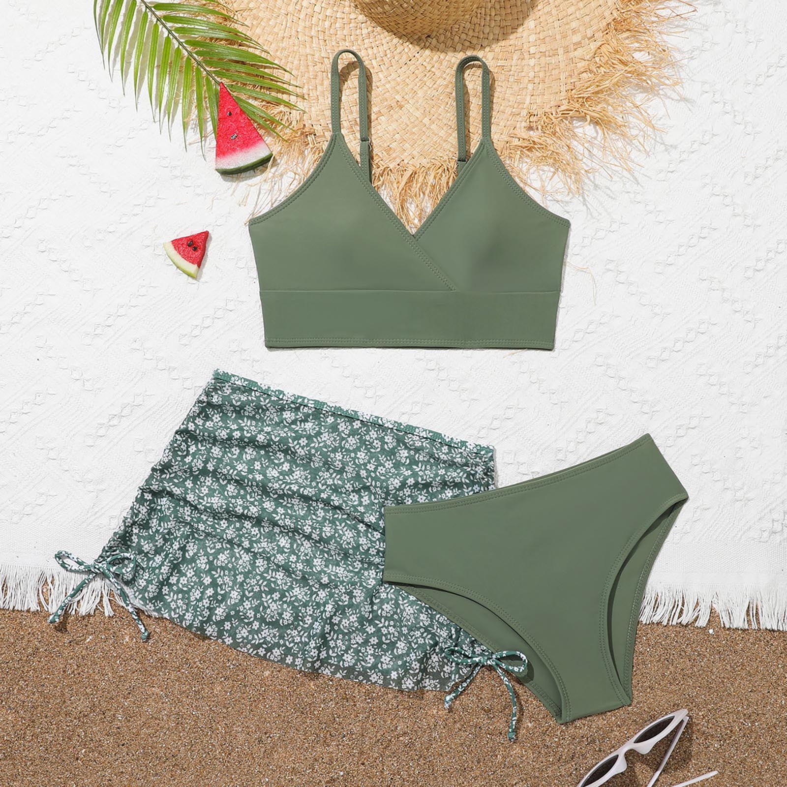 Tponi Toddler Swimsuit Girl,Girls 3 Piece Swimsuit,Mix & Match ...