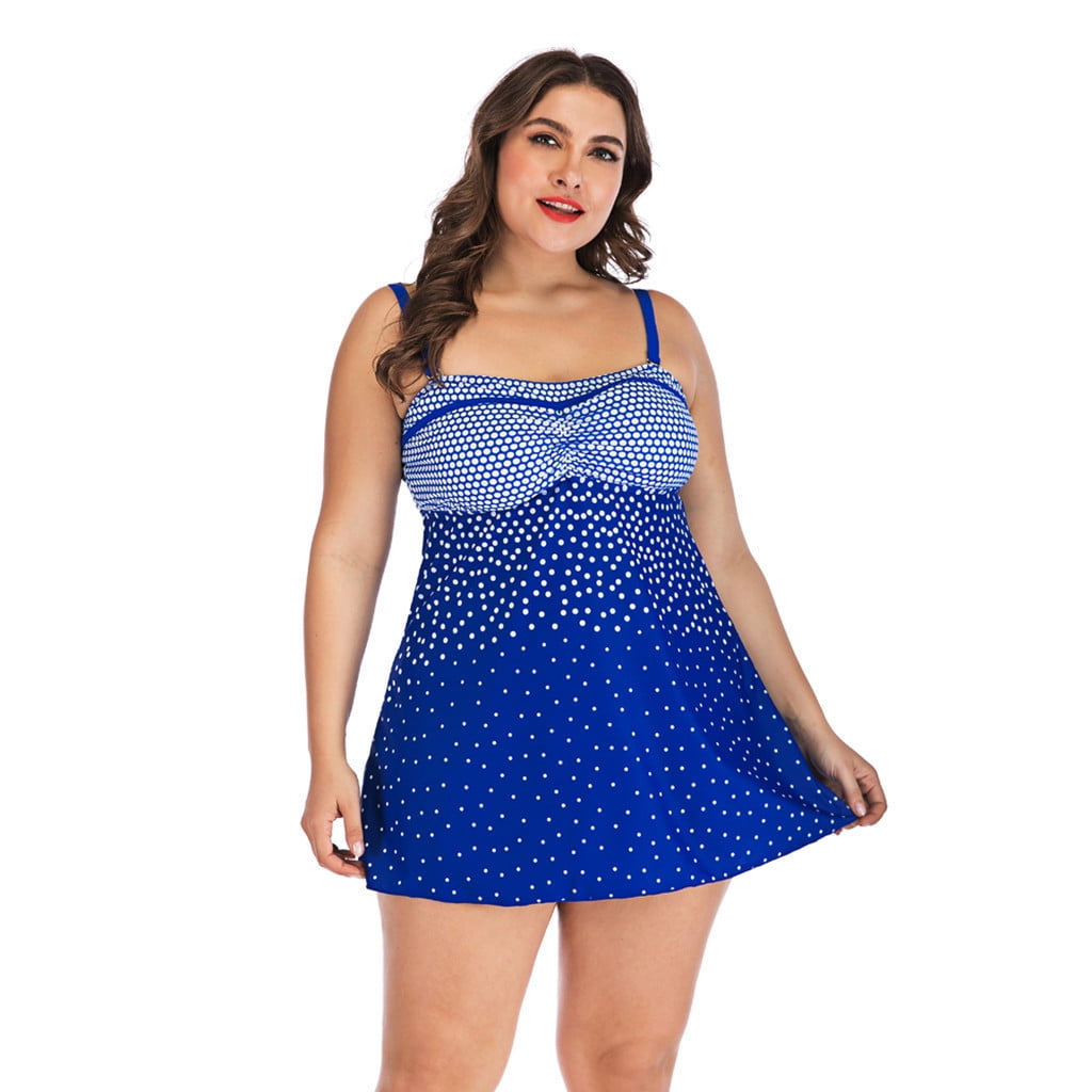 Tponi Two Piece Swimsuit For Women Two Piece Sets Blue Plus Size