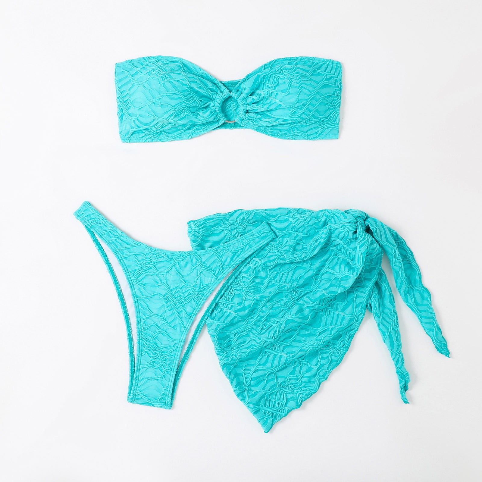 Tponi Womens Bikini Swimsuits Two Piece Sets Elastic Sky Blue Swimsuit