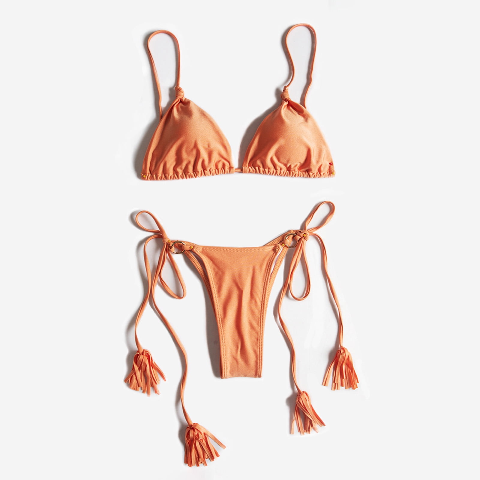 Tponi Womens Bikini Swimsuits Two Piece Sets Orange Plus Size Swimsuit