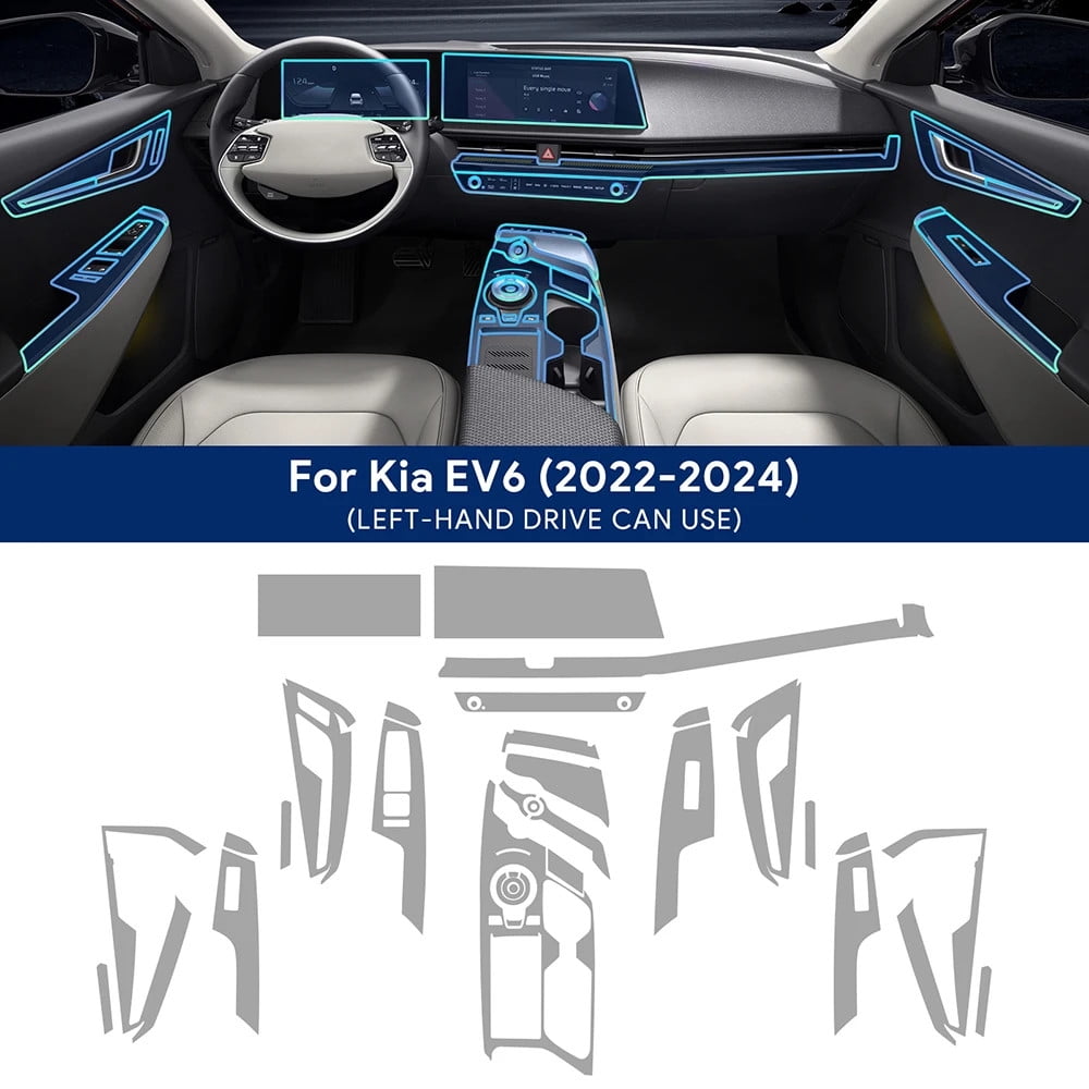 Tpu Interior Film for Kia EV6 2022 2023 2024 Car Clear Stickers Center ...