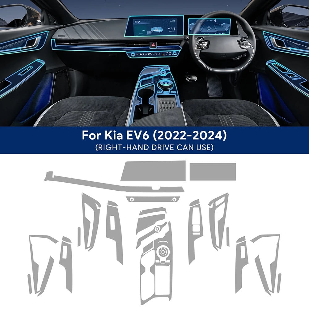 Tpu Interior Film for Kia EV6 2022 2023 2024 Car Clear Stickers Center ...