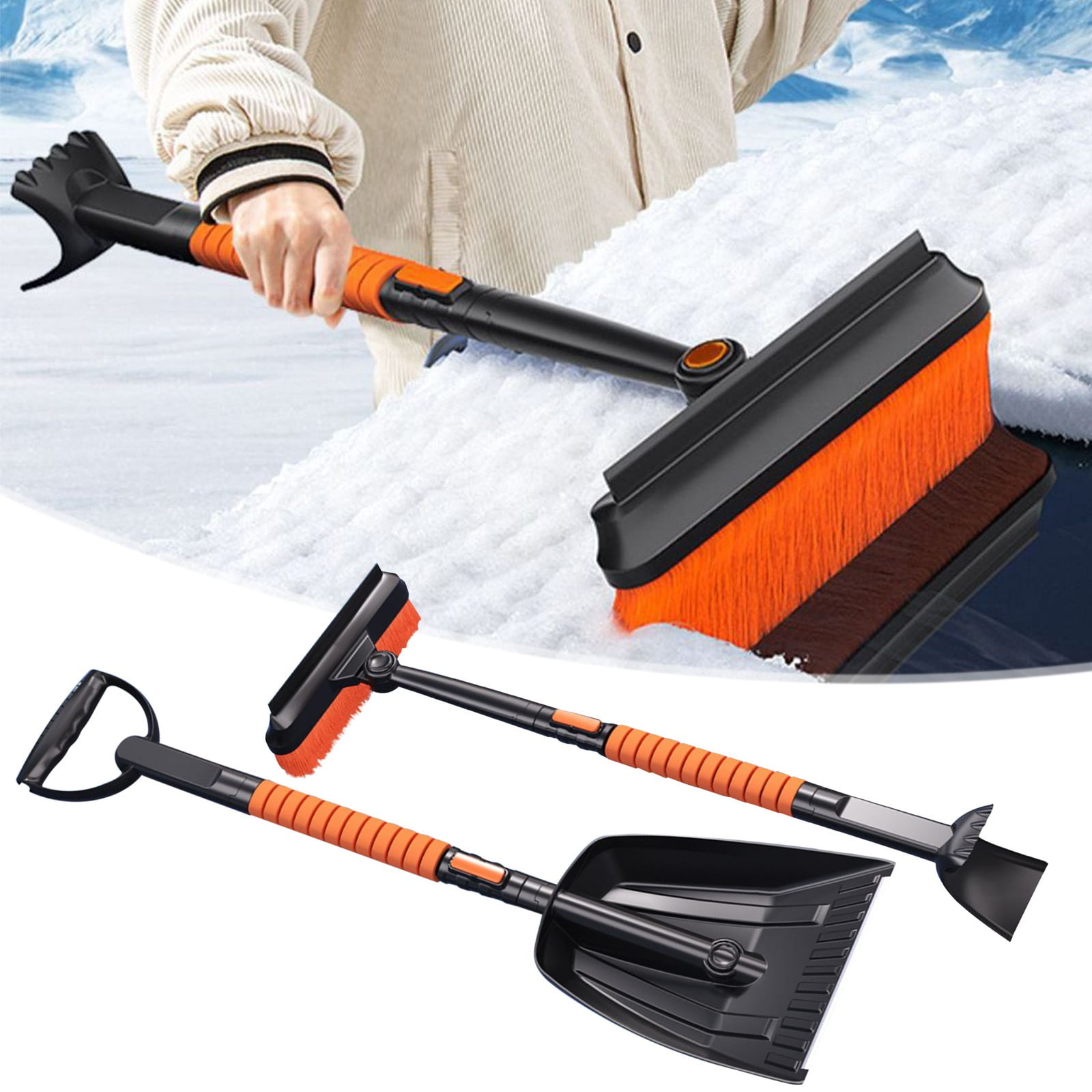 Tpzfurit 2-in-1 and 5-in-1 Aluminum Alloy Telescopic Snow Shovel ...
