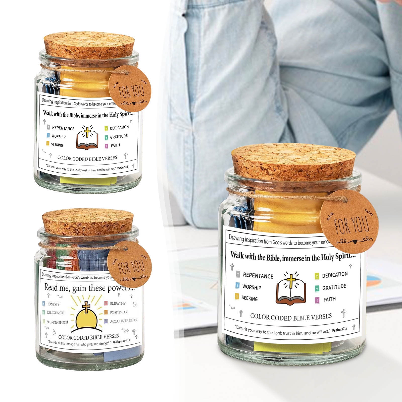 Christmas Clearance Tpzfurit Bible Verses Jar for Emotional Support and ...