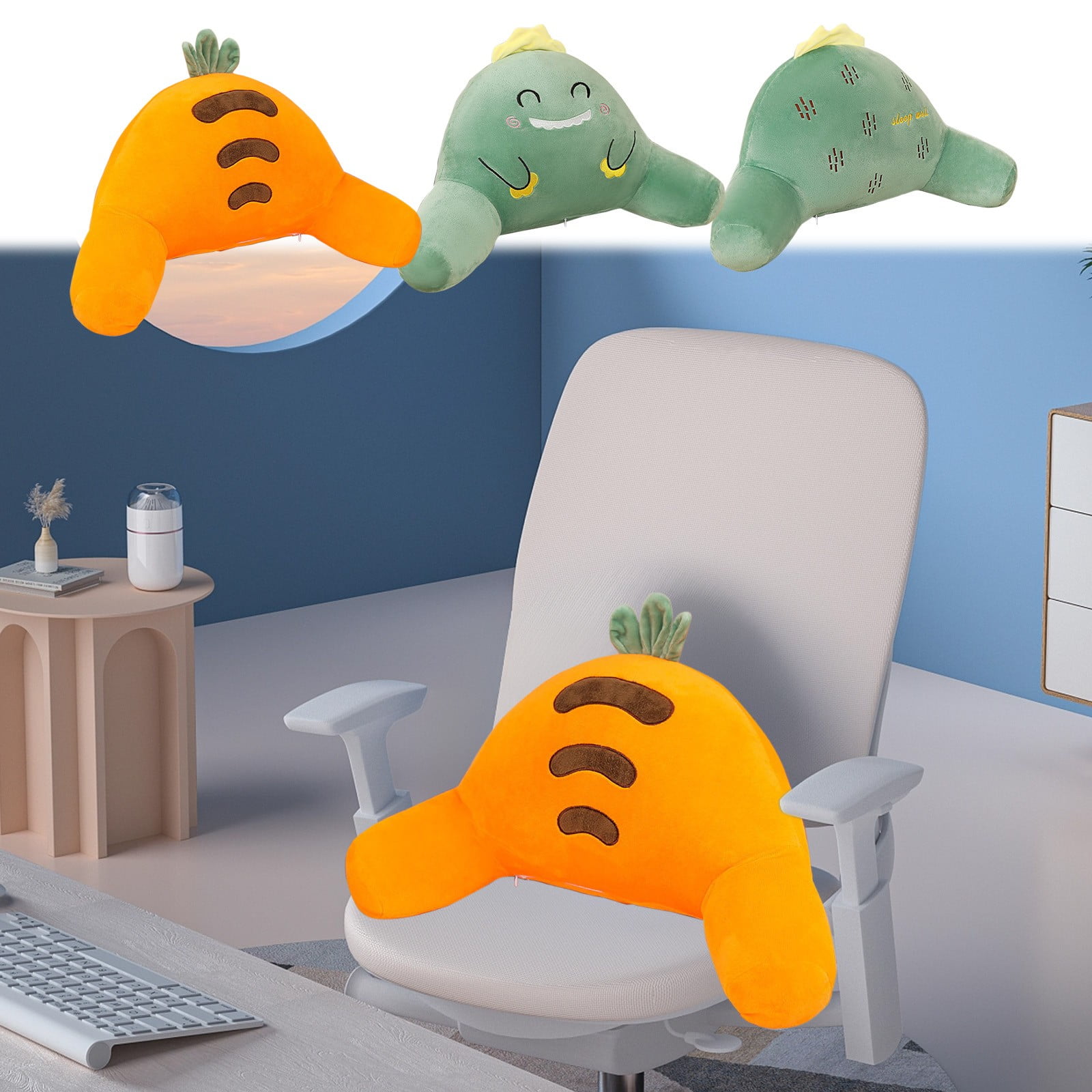 Tpzfurit Cute Plush Lumbar Cushion – Ergonomic Back Support for Office ...