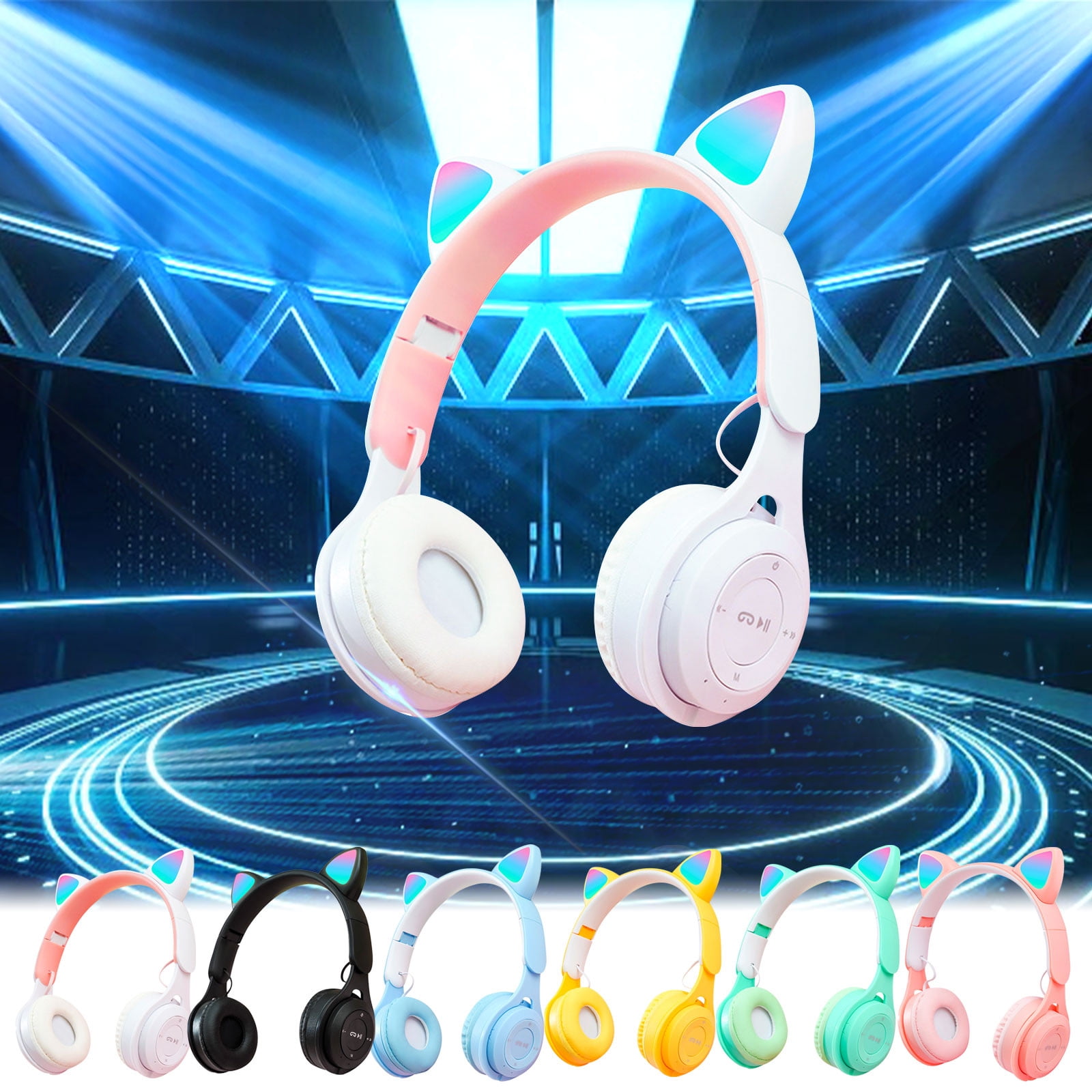 Christmas Clearance Tpzfurit Luminous Ear Head-mounted Bluetooth ...