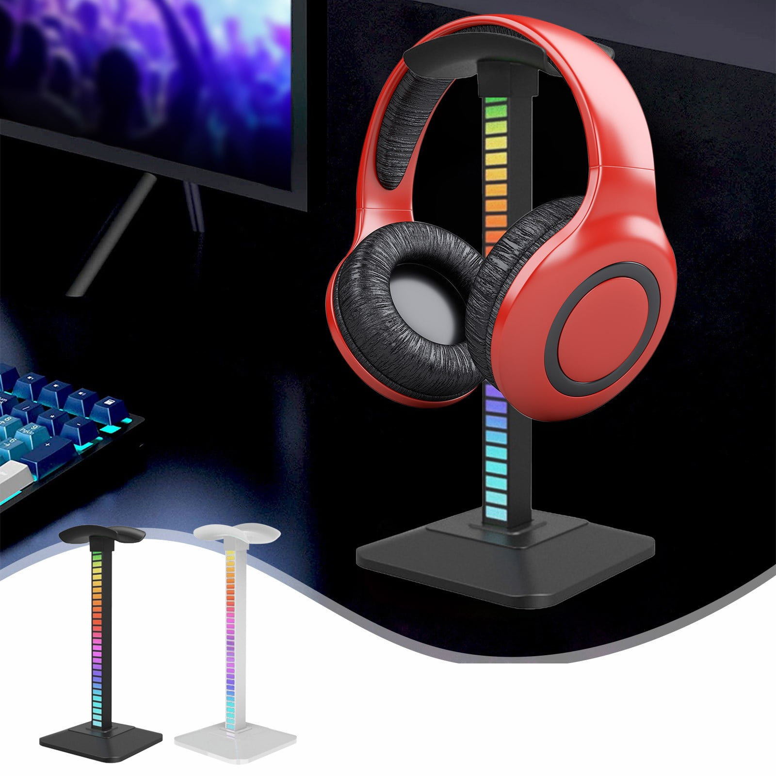 Christmas Clearance Tpzfurit RGB Cool Lighting Headphone Stand with ...