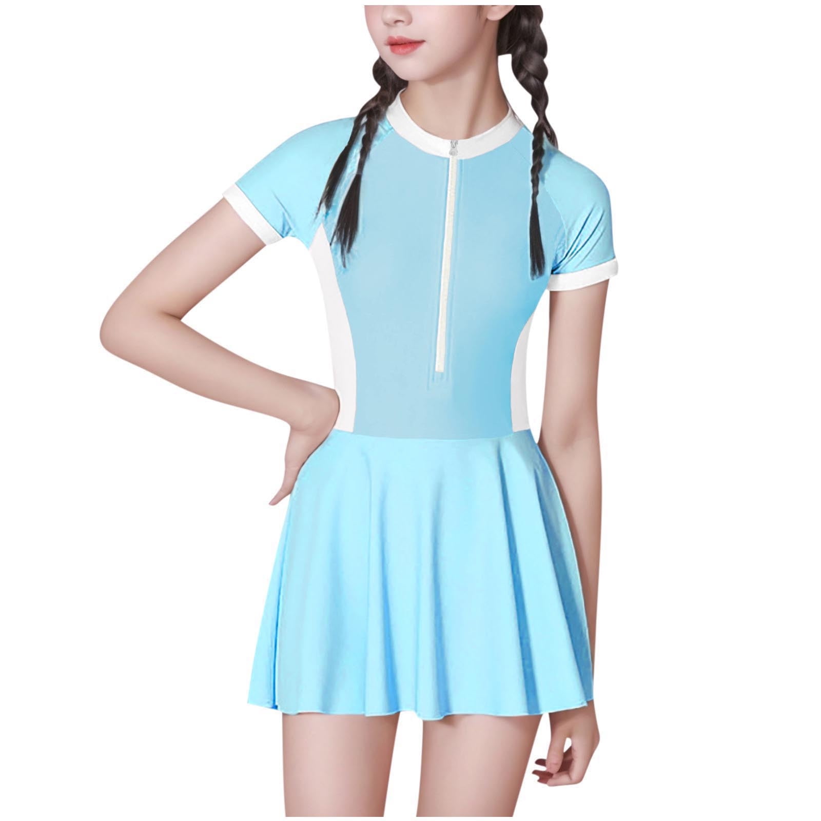 Tqcoqu Children's And Girls' Color Blocked Swimsuit And Stylish Short ...