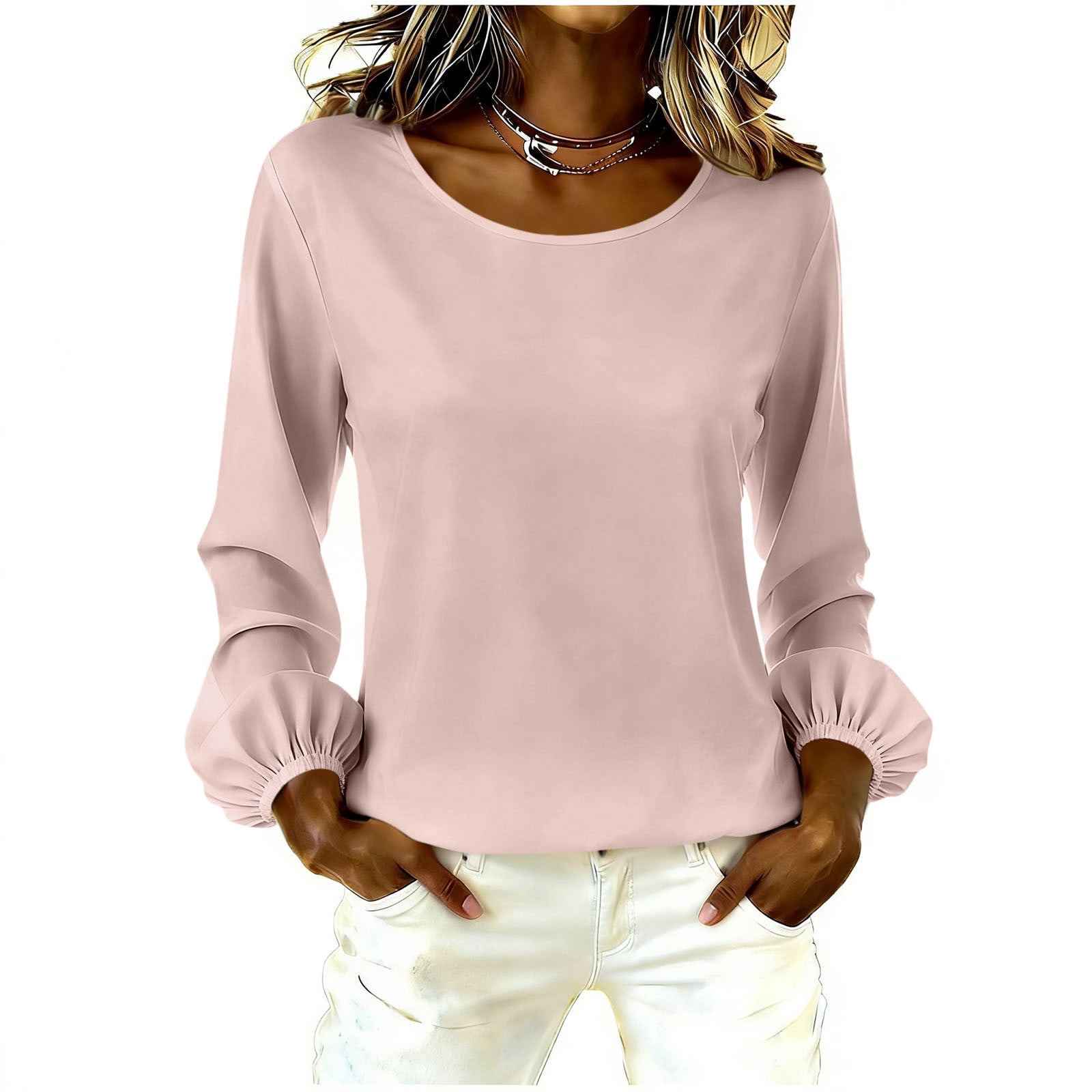 Tqcoqu Long Sleeve Shirts for Women 2026 Fashion Fall Ruffle Bubble ...
