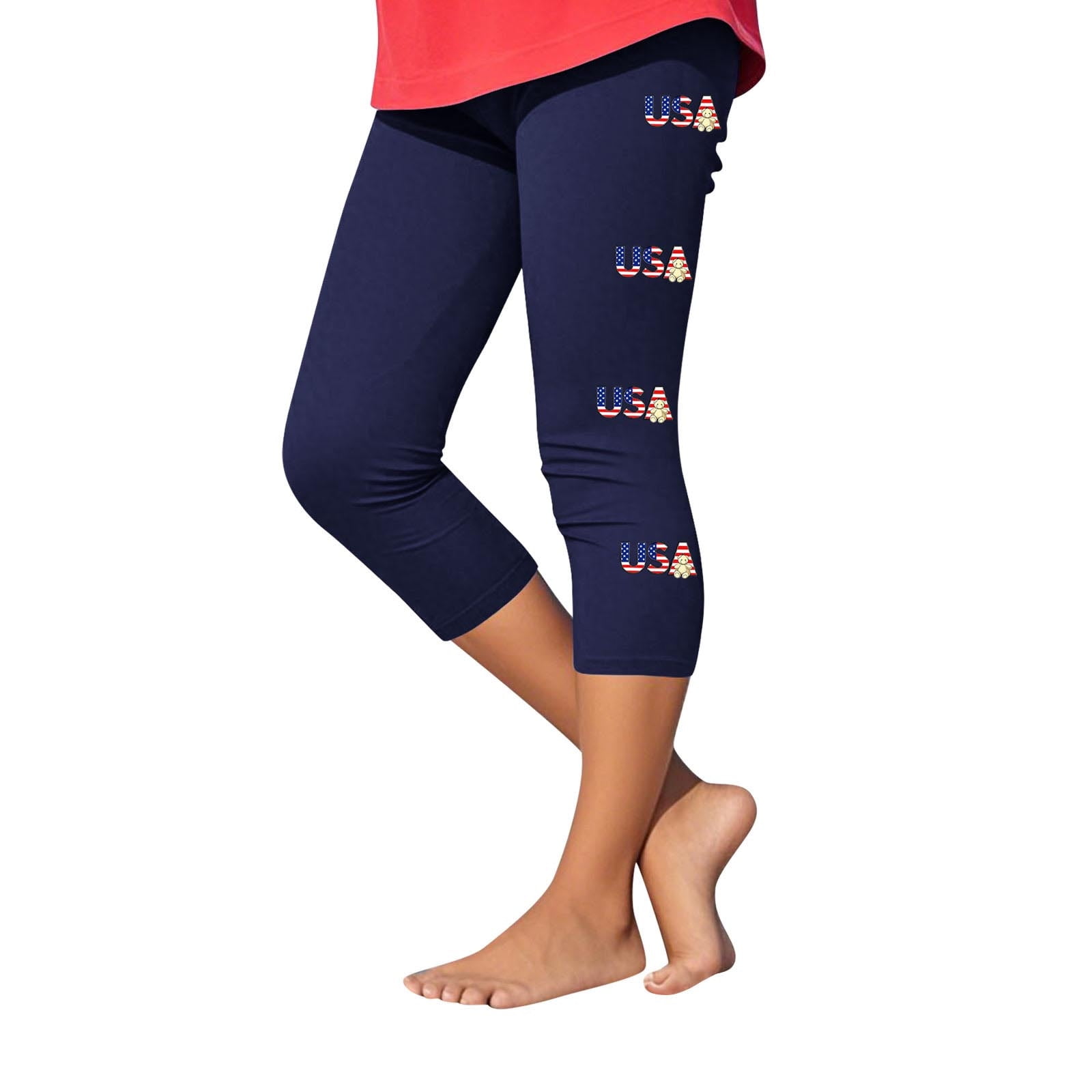 Tqcoqu Toddler Kids Girls Independence Day Print Summer Leisure Yoga ...