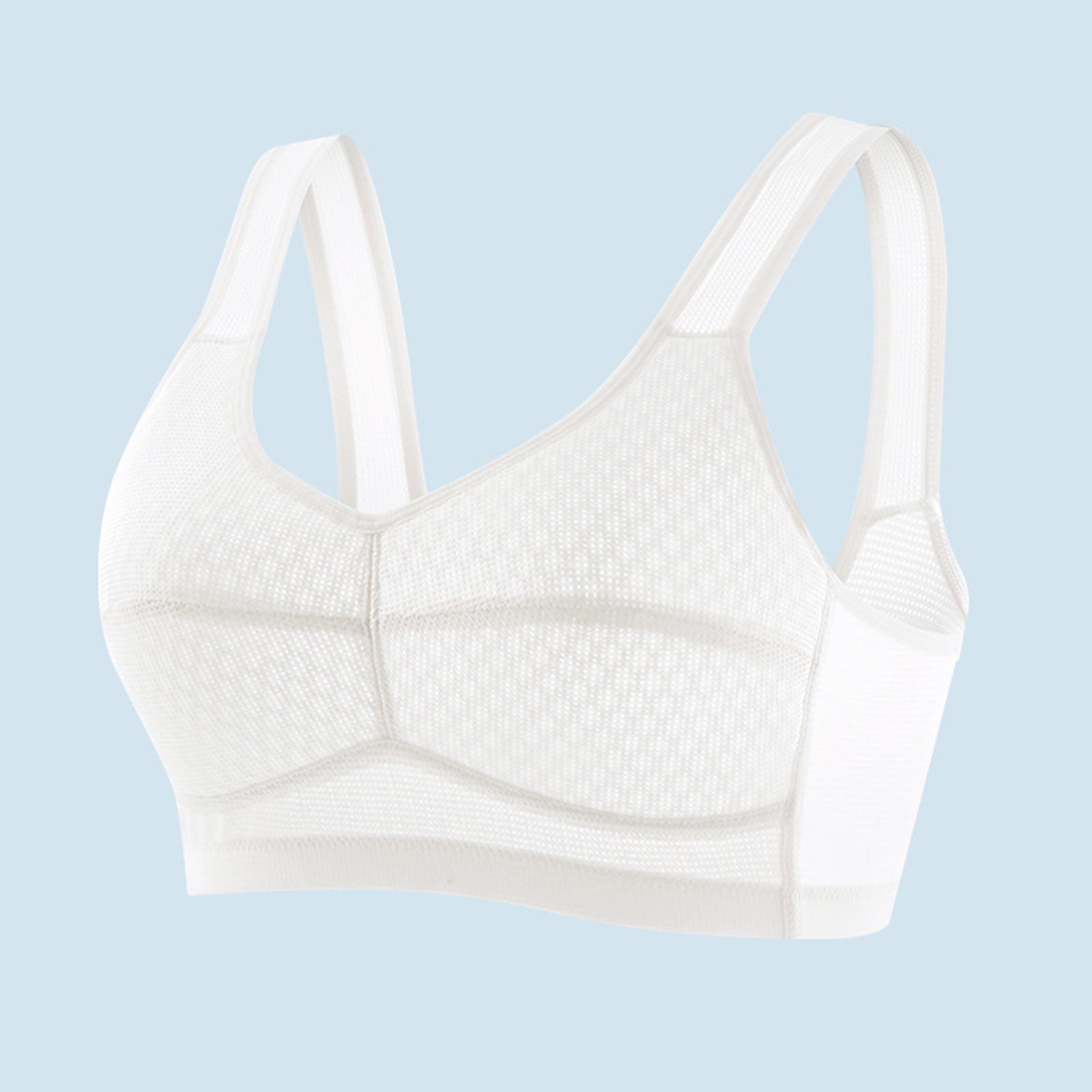 Tqcoqu Woman's Solid Color Thin Style Ventilate Back Buckle Bra Without ...