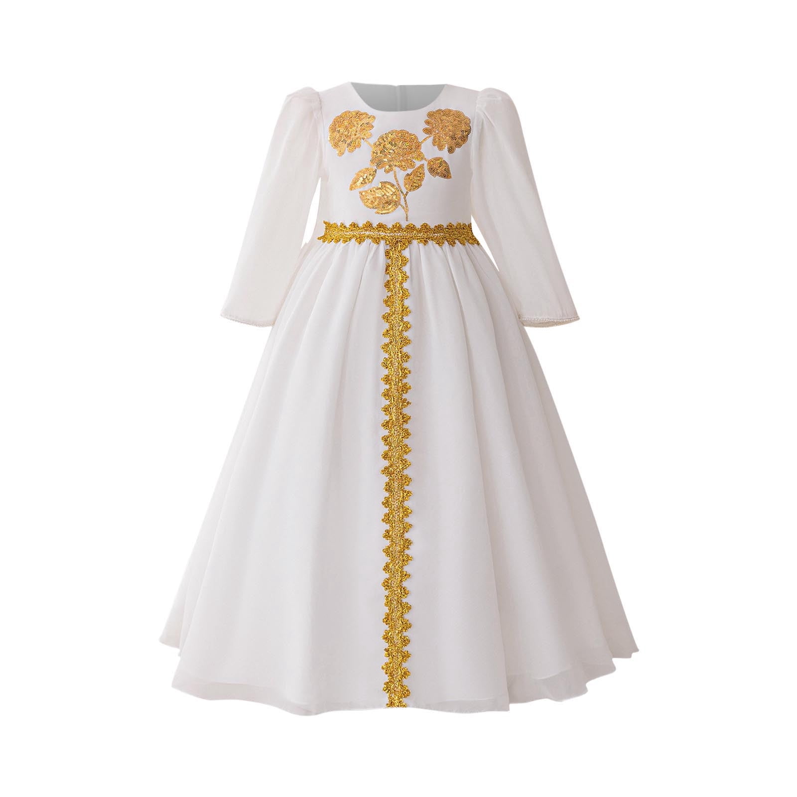 Tqyyweavej Girls Middle East Prayer Dress Muslim Long Sleeve Islamic ...