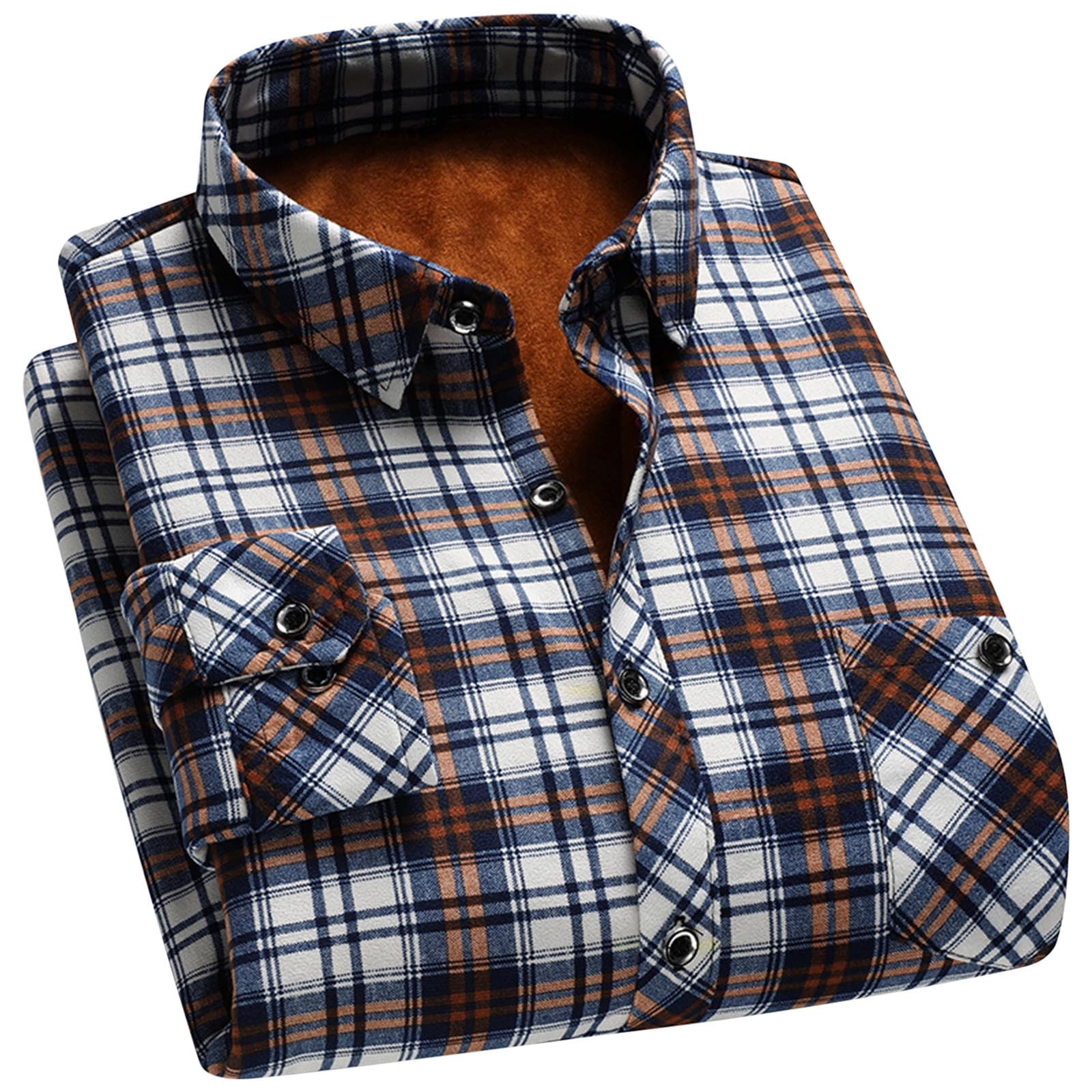 Tqyyweavej Mens Sherpa Fleece Lined Flannel Shirt Long Sleeve Button ...