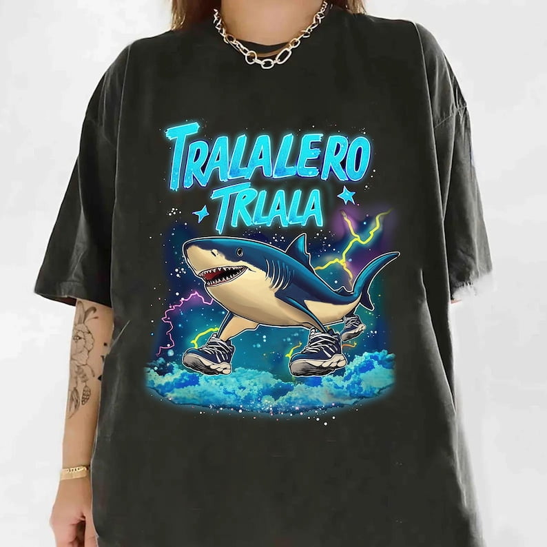 Tr*lalero Tr*lala Funny Shark Meme T-shirt, Brain Rot Tee, Stupid Gifts ...