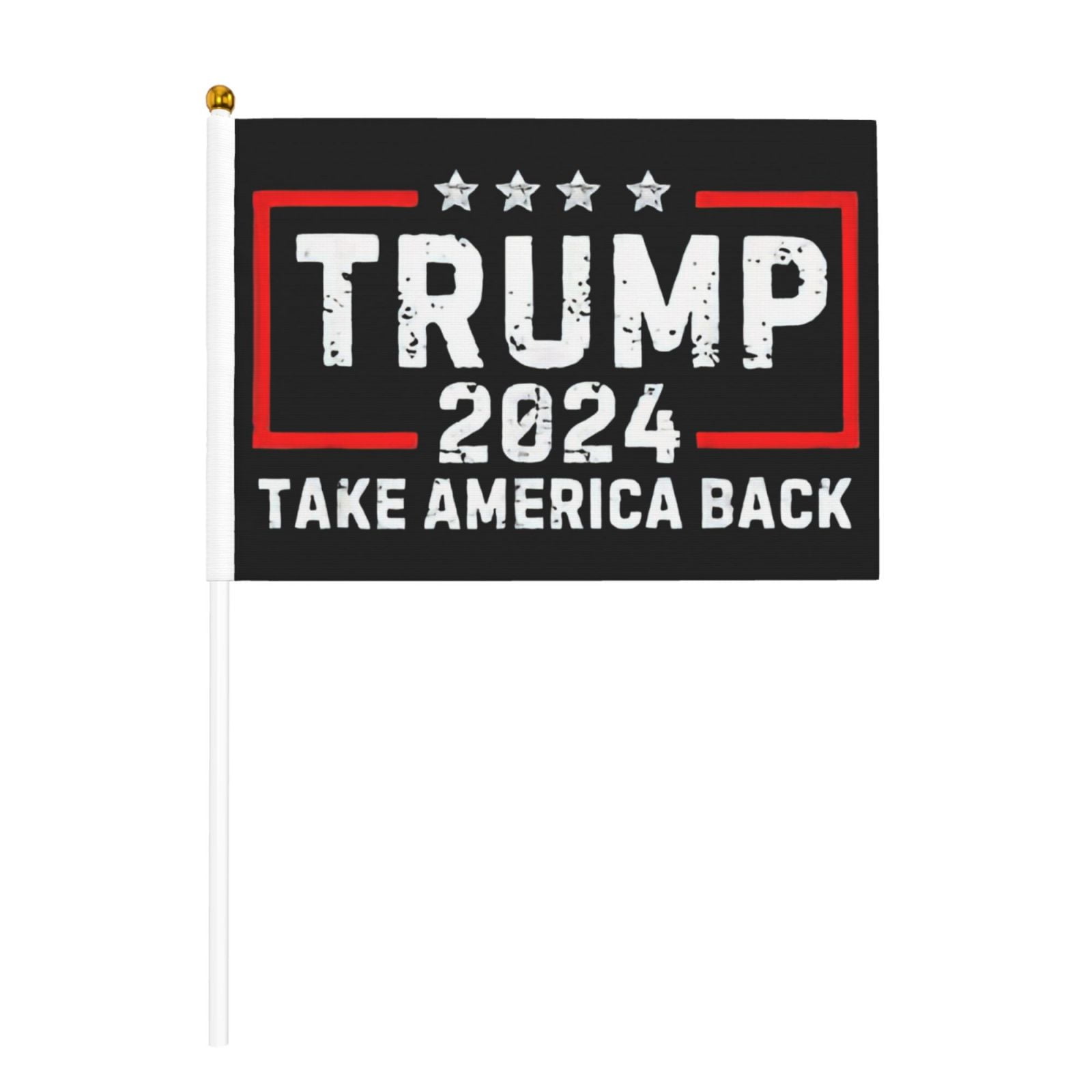 Tr-ump 2024 Take America Back Flags 10 Packs Mini Handheld Flag Desk ...