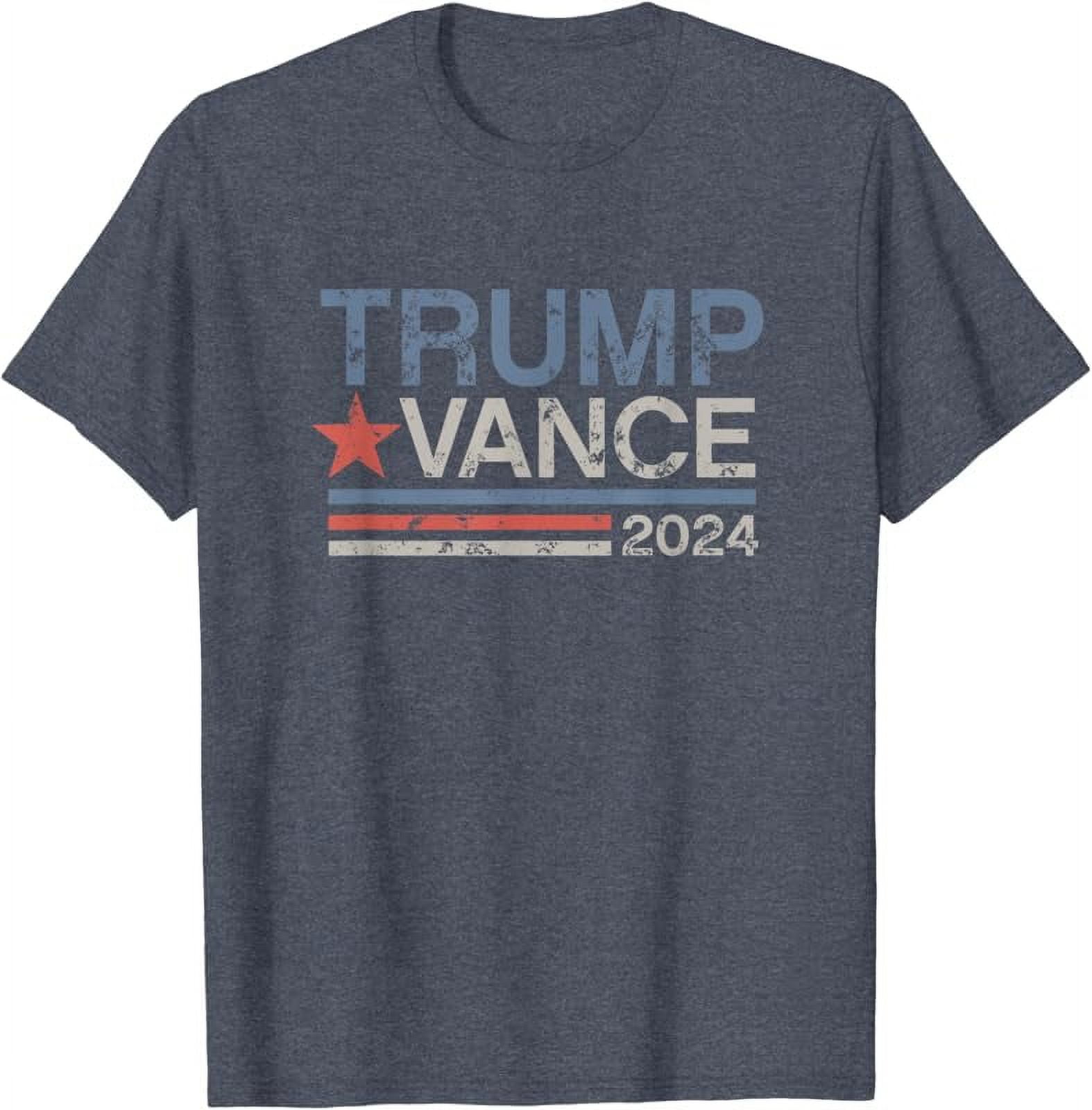 Tr-ump Vance 2024 Retro Stripe Tru-mp JD Vance T-Shirt - Walmart.com