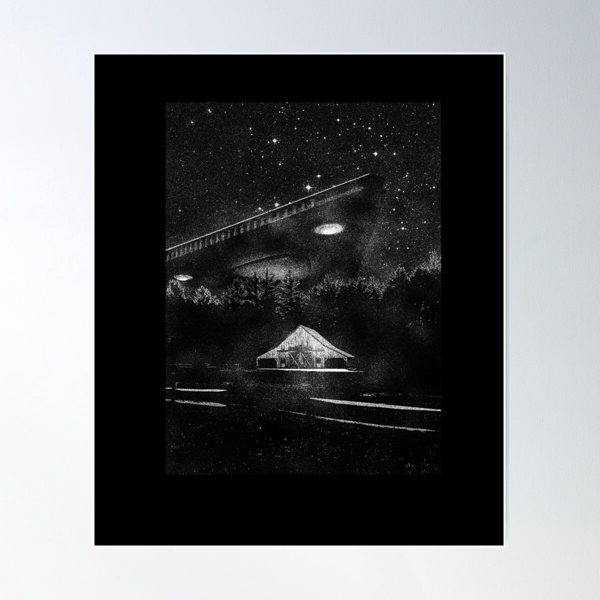 Tr3B, Ufo, Triangular Craft Alien Encounter Art Poster Wall Art, Modern ...