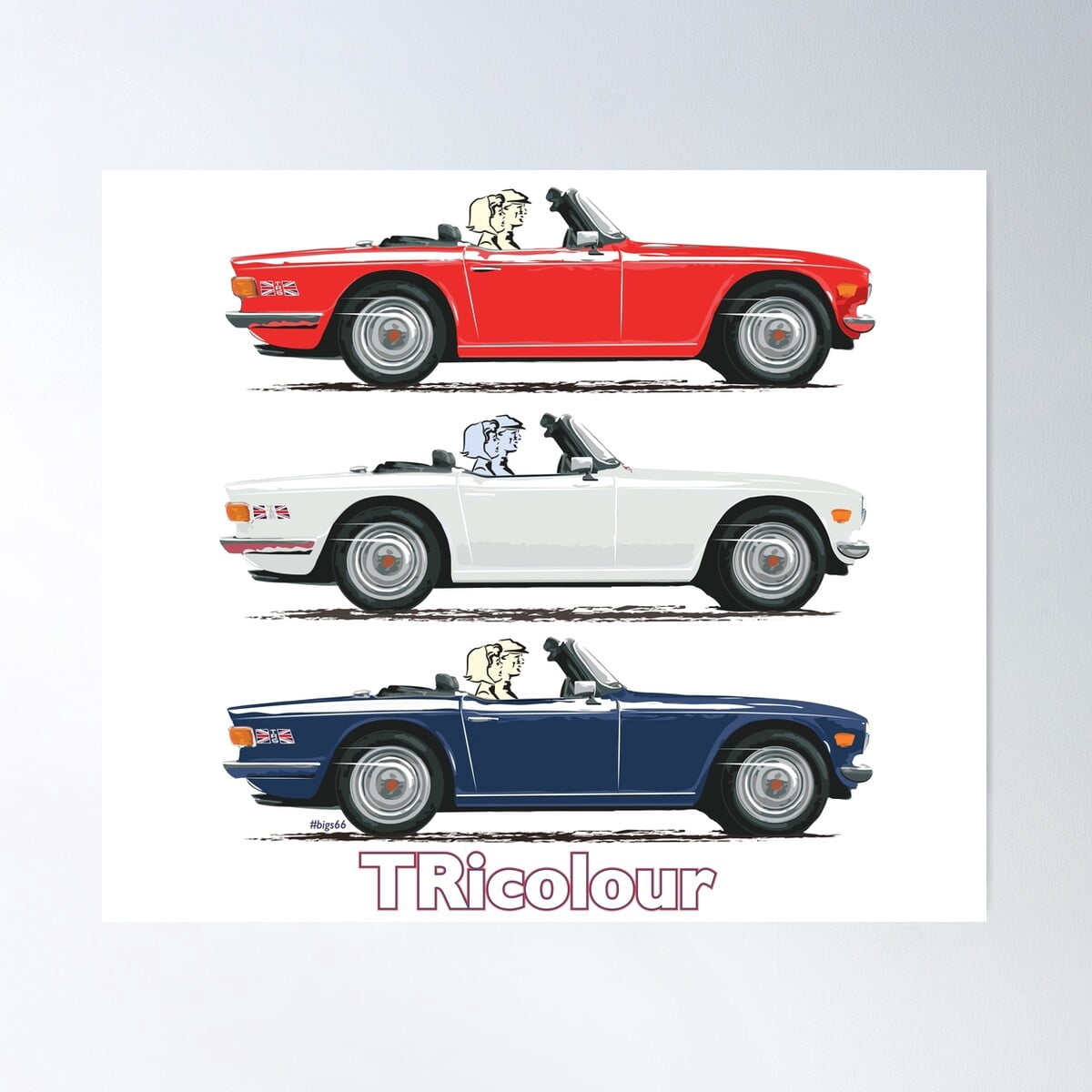 Tr6 In Tricolour Options Poster Wall Art, Modern Wall Decor, 16x24 ...