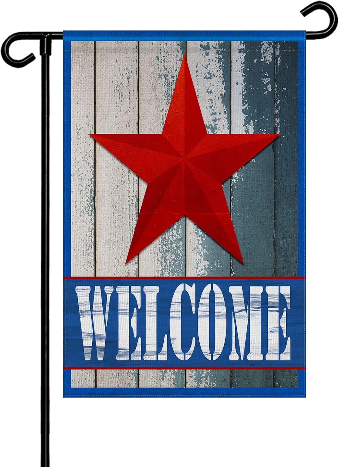 TraQunn 4th of July Garden Flag Red Star Blue Stripes Garden Flag ...