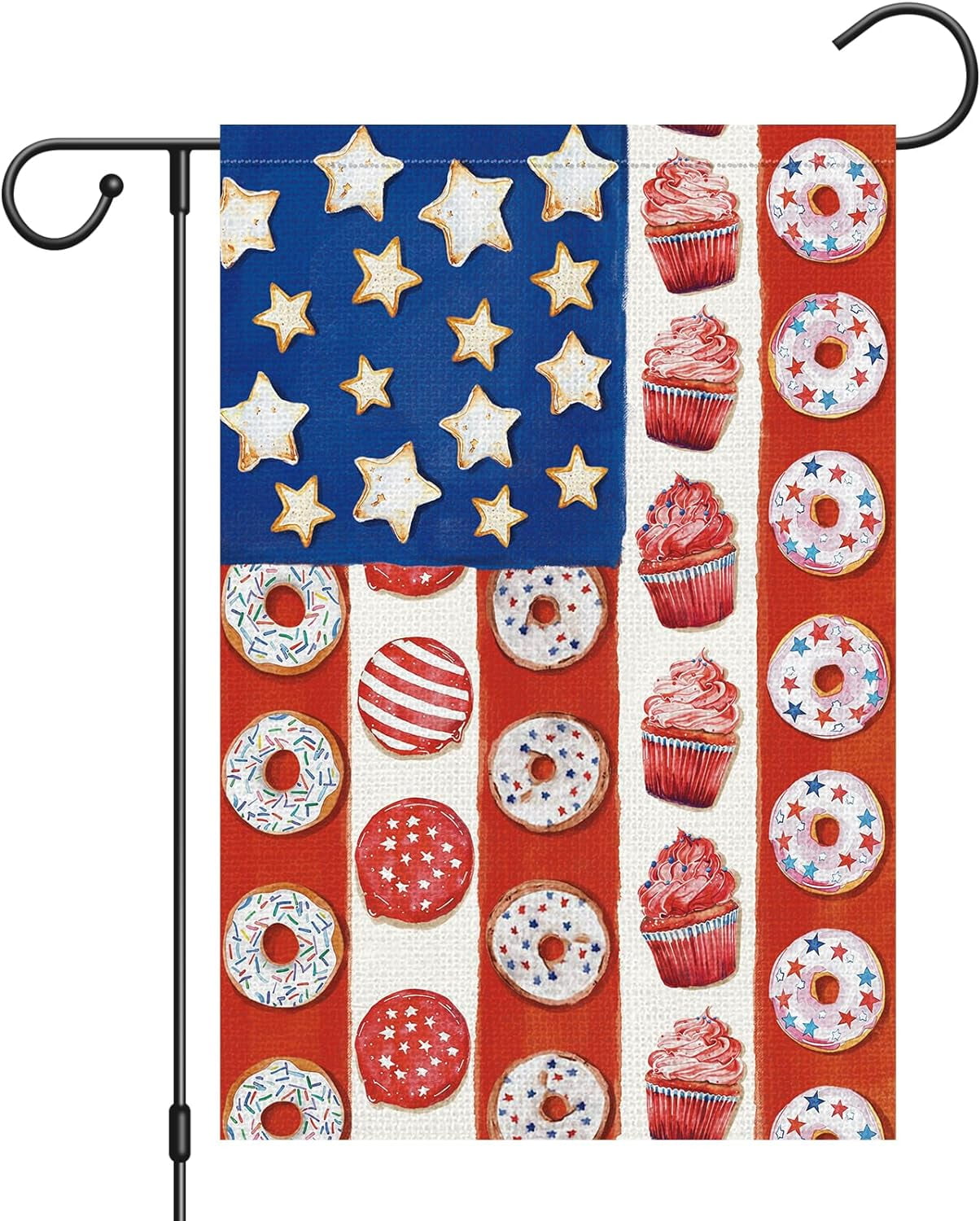 TraQunn 4th of July Patriotic Garden Flag Memorial Day Donuts Garden ...