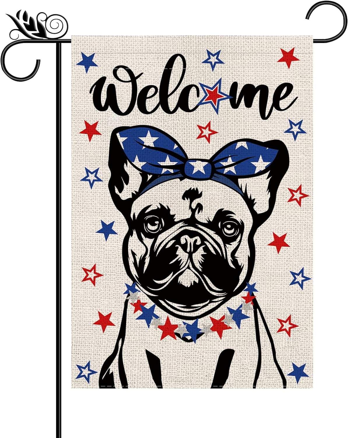 TraQunn 4th Of July Garden Flag French Bulldog Dog Patriotic Stars ...