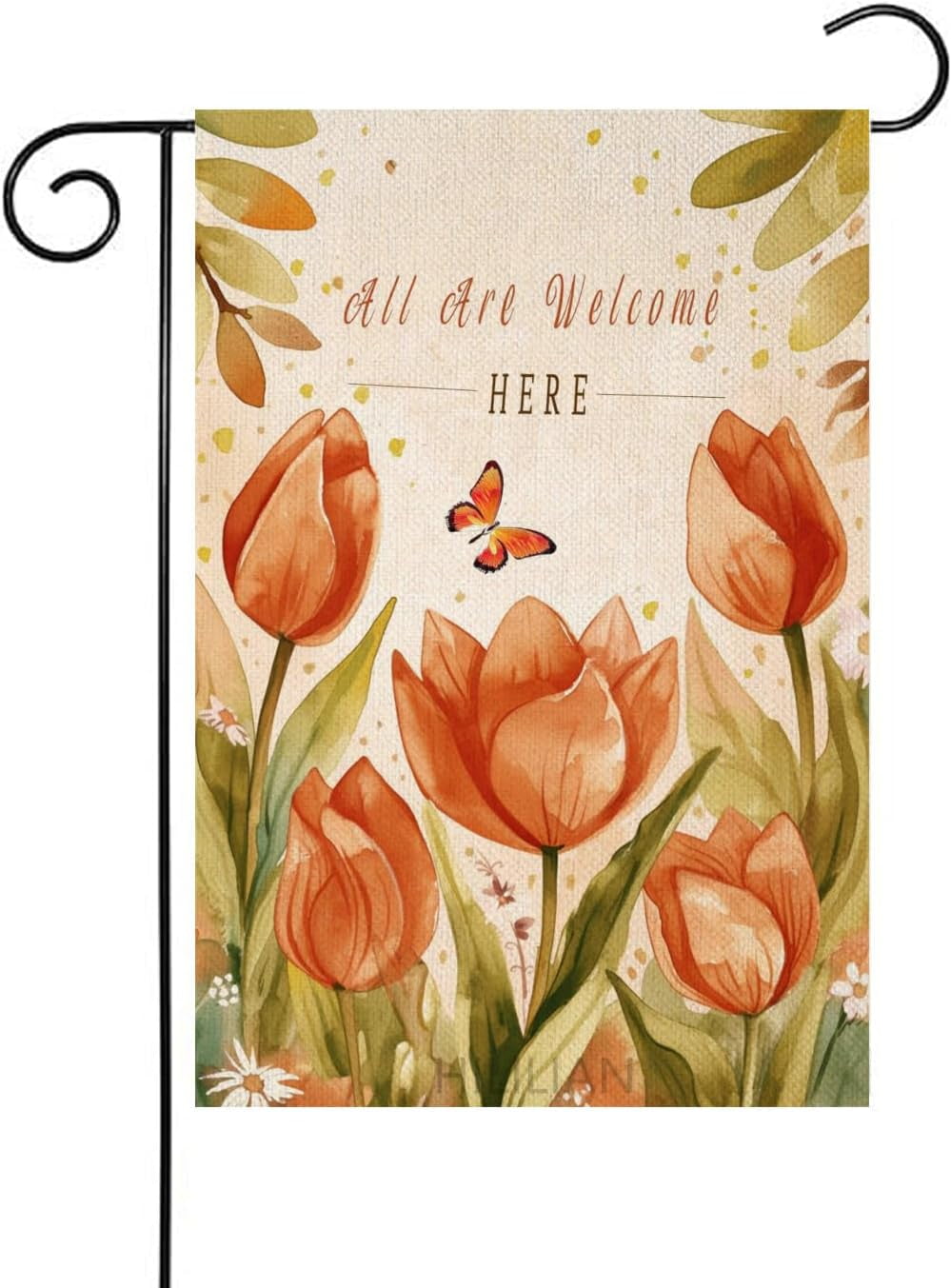 TraQunn All Are Welcome Here Garden Flag Tulip-Garden Flag 12 x 18 Inch ...