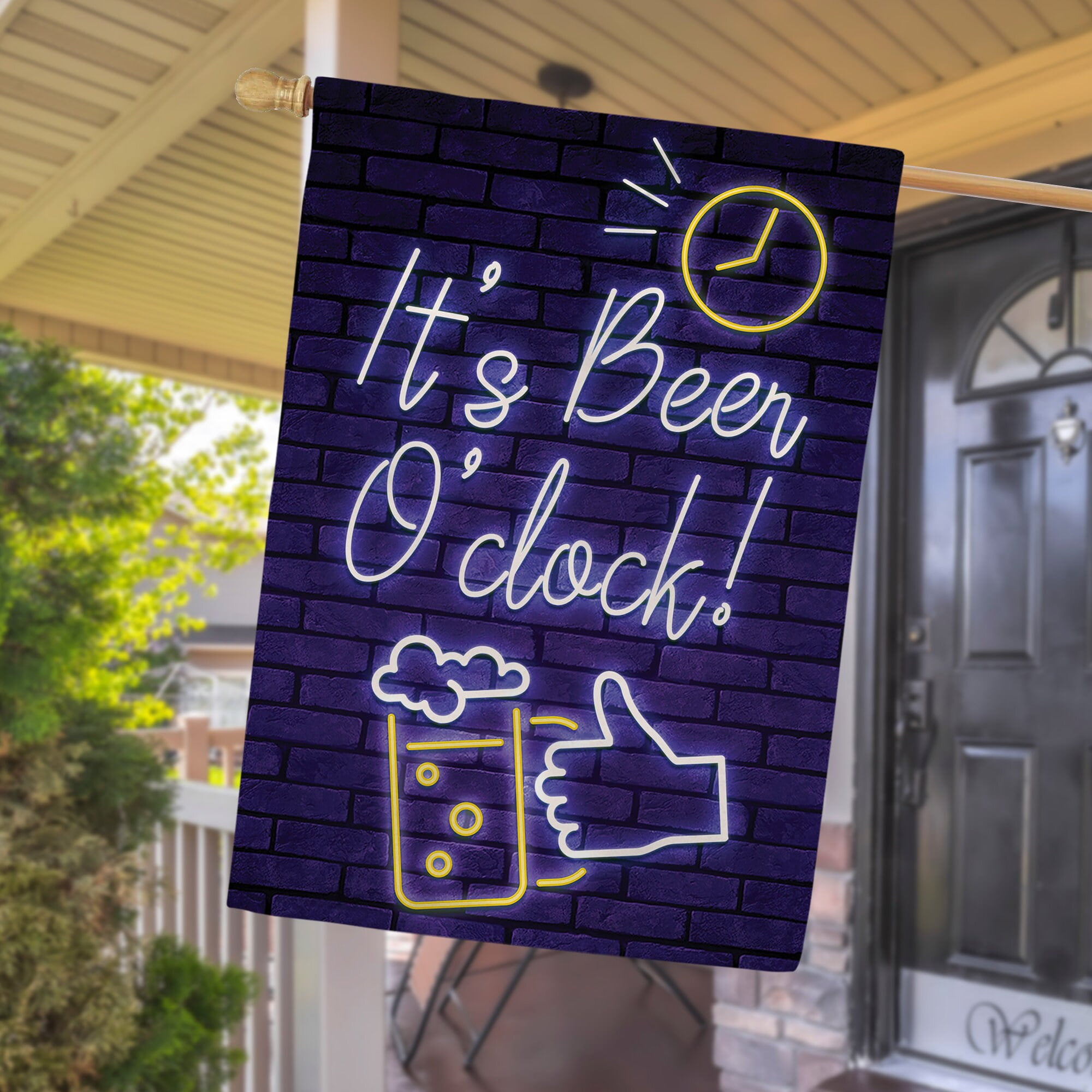 TraQunn Beer O Clock Flag Beer Garden Flag Beer Flag Beer Lovers Flag ...