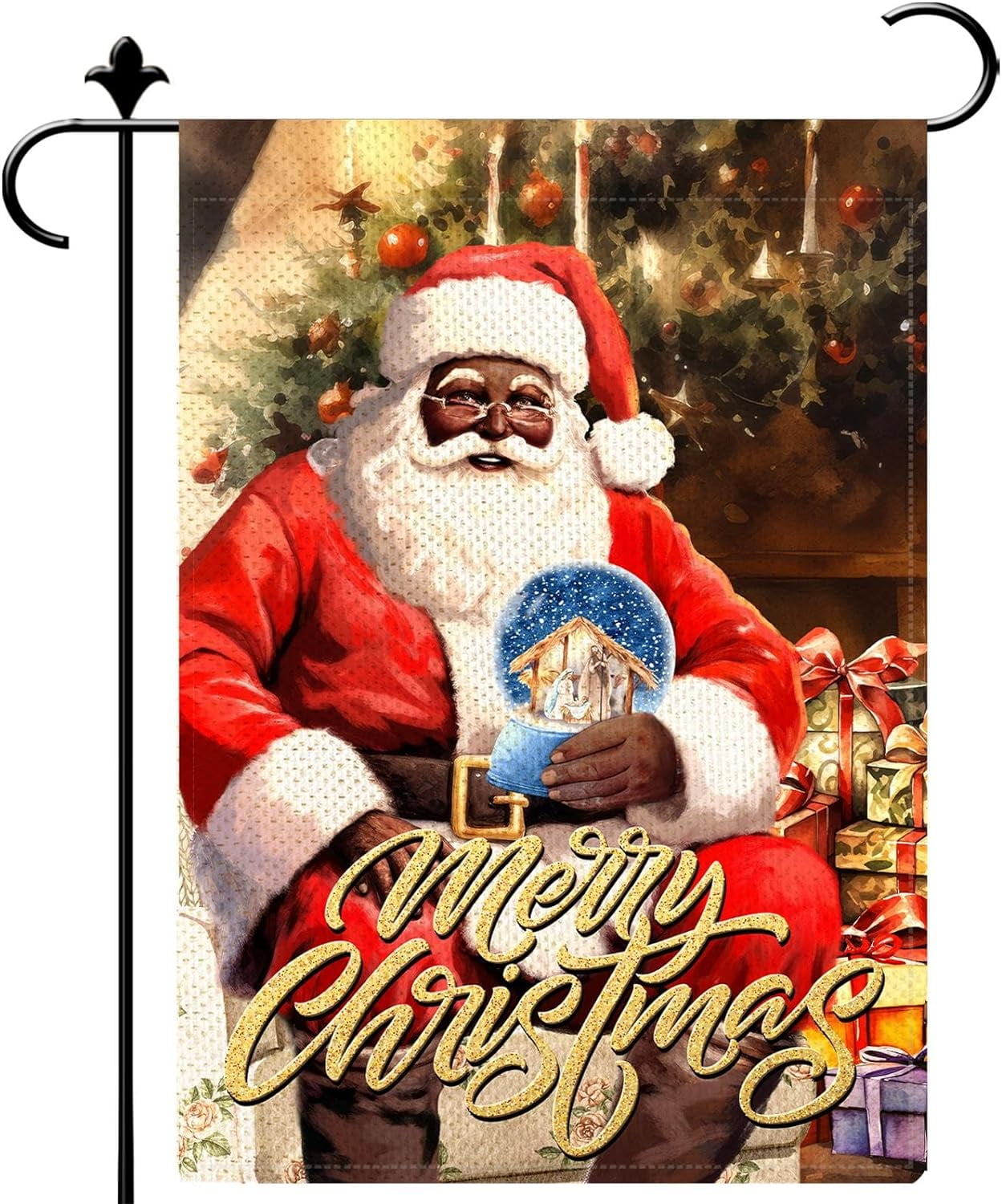 TraQunn Black Santa Claus Christmas Decorations Merry Christmas Garden ...