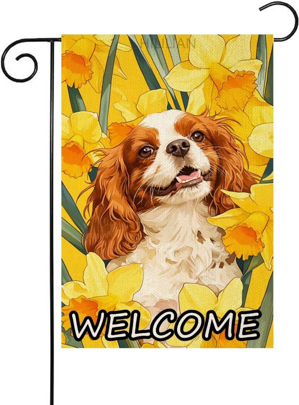 TraQunn Cavalier-King-Charles Spaniel Daffodil Summer Garden Flag 12x18 ...