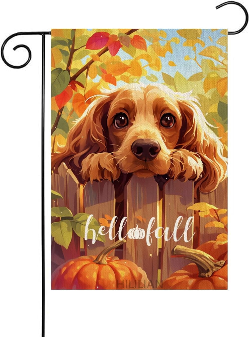 TraQunn Cocker Spaniel Hello Fall Garden Flag 12x18 Inch Double Sided ...