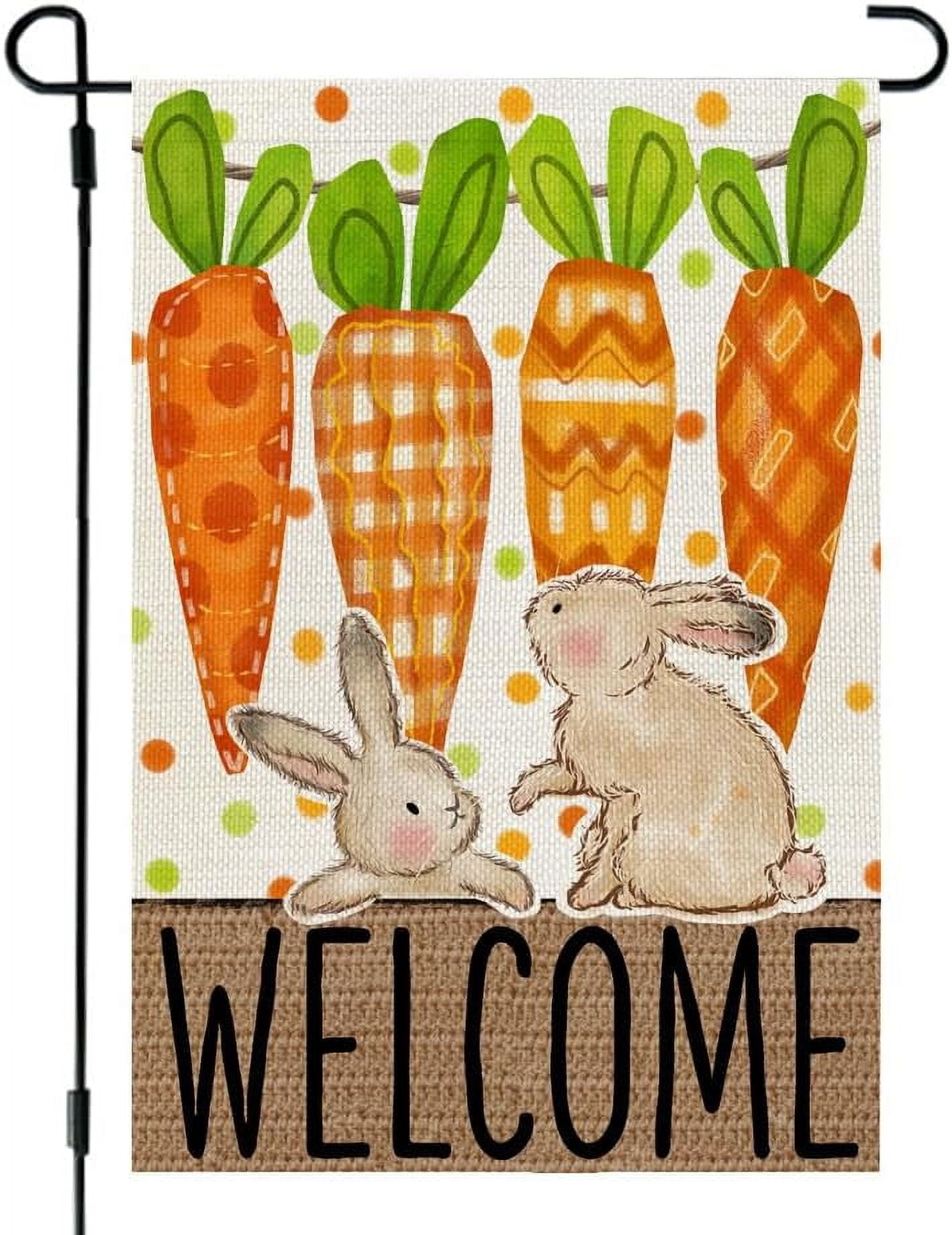TraQunn Easter Carrots Bunny Garden Flag 12x18 Inch Double Sided for ...