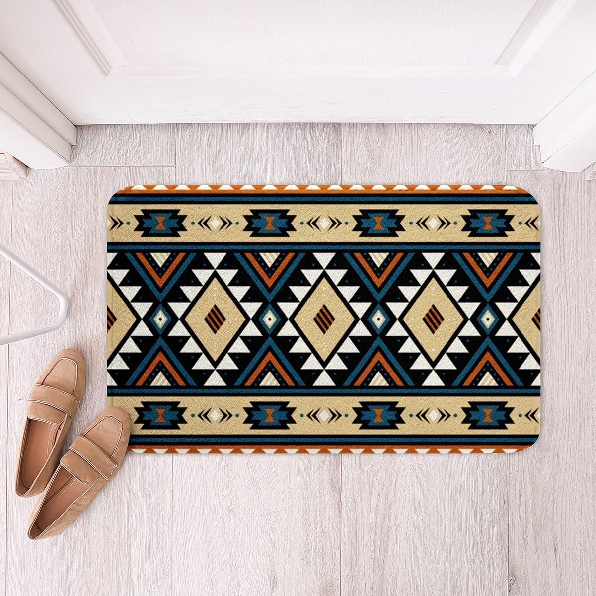 TraQunn Ethnic Aztec Non Slip Bath Rug Absorbent Soft Colorful Bohemian ...