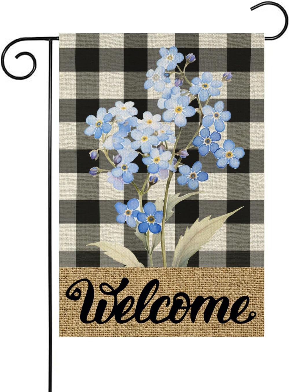 TraQunn Forget-Me-Nots Small Garden Flags for Outside 12x18 Inch Burlap ...