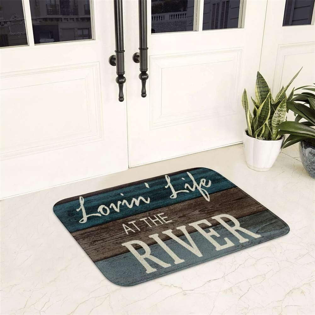 TraQunn Front Back Doormats with Non Slip Backing River Rustic ...