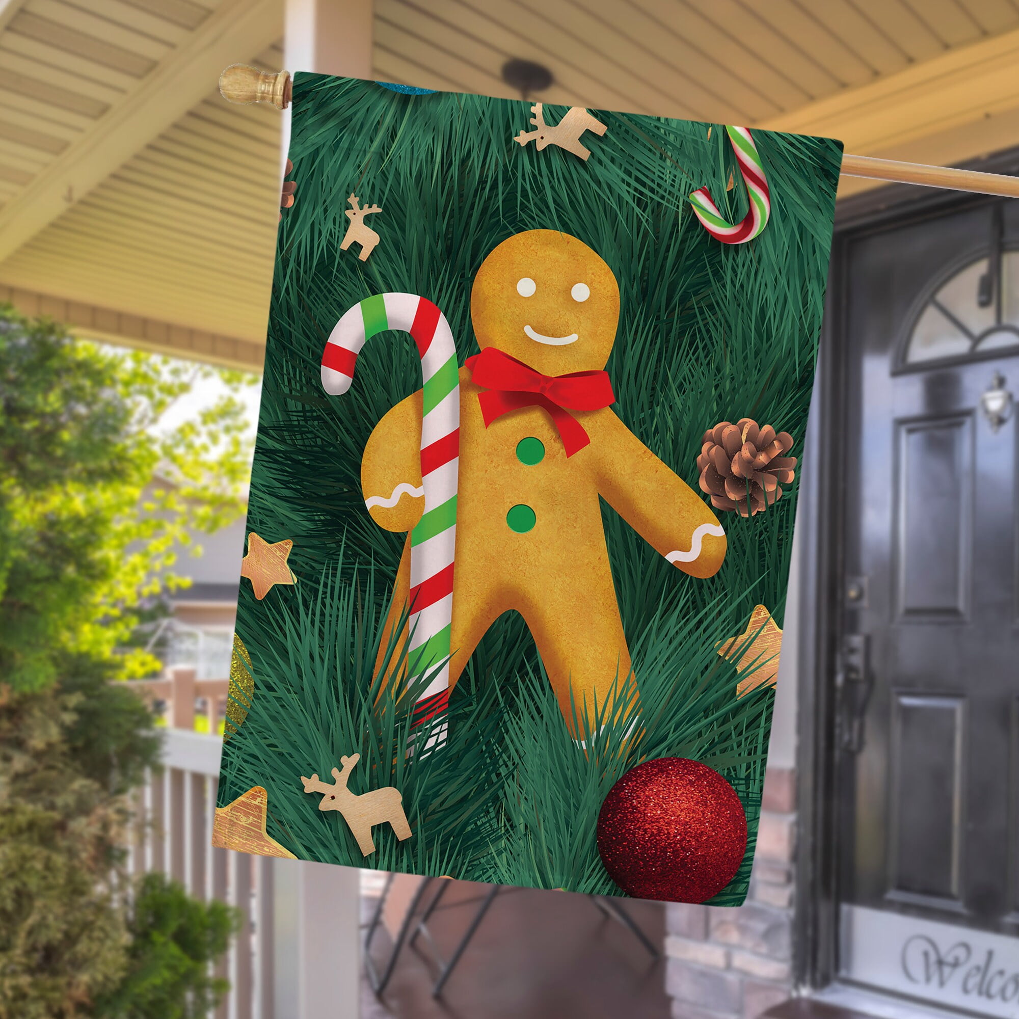 TraQunn Gingerbread Man Christmas Garden Flag Merry Christmas Flag ...