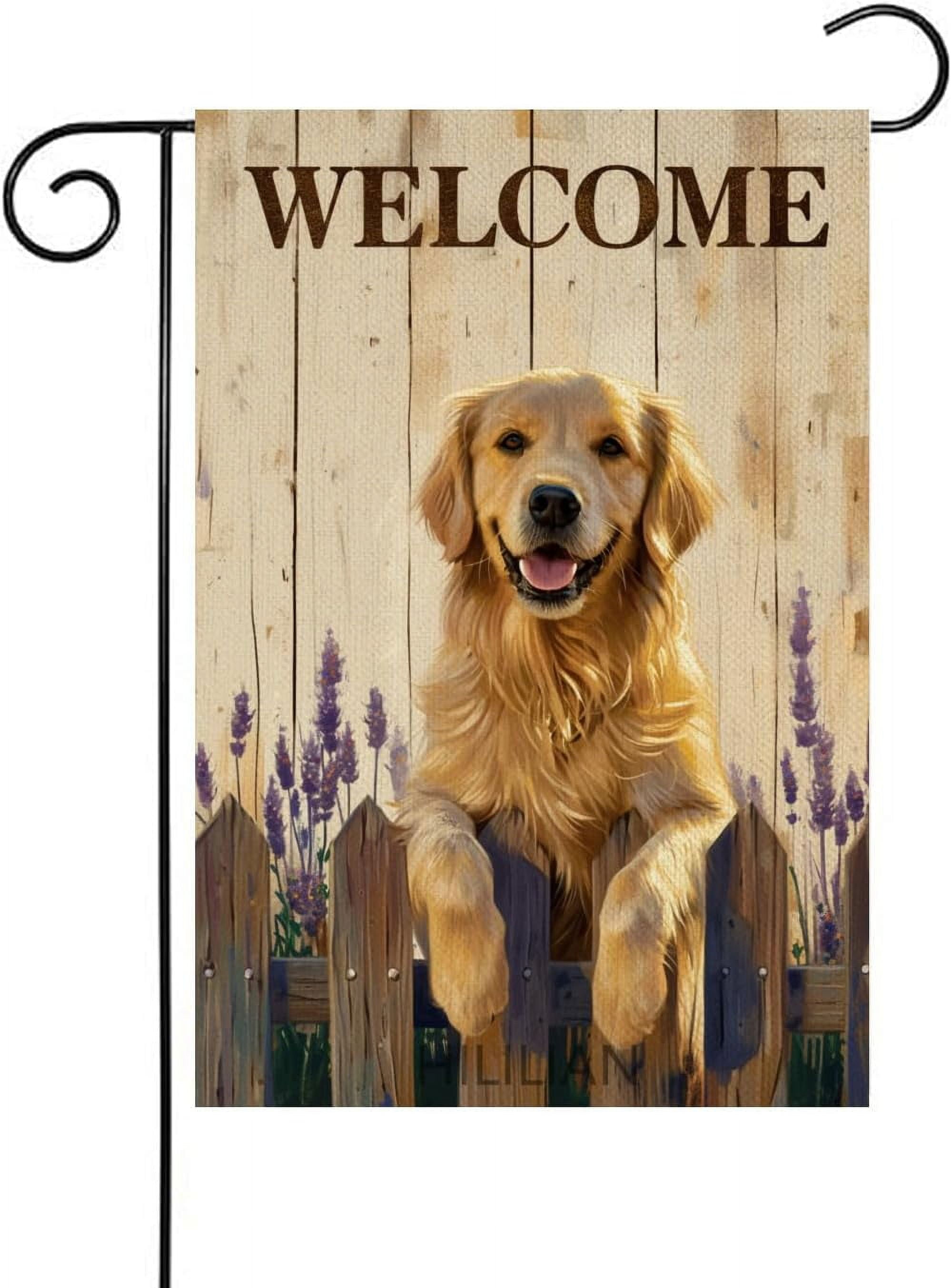 TraQunn Golden Retriever Welcome Spring Garden Flag 12x18 Inch Double ...