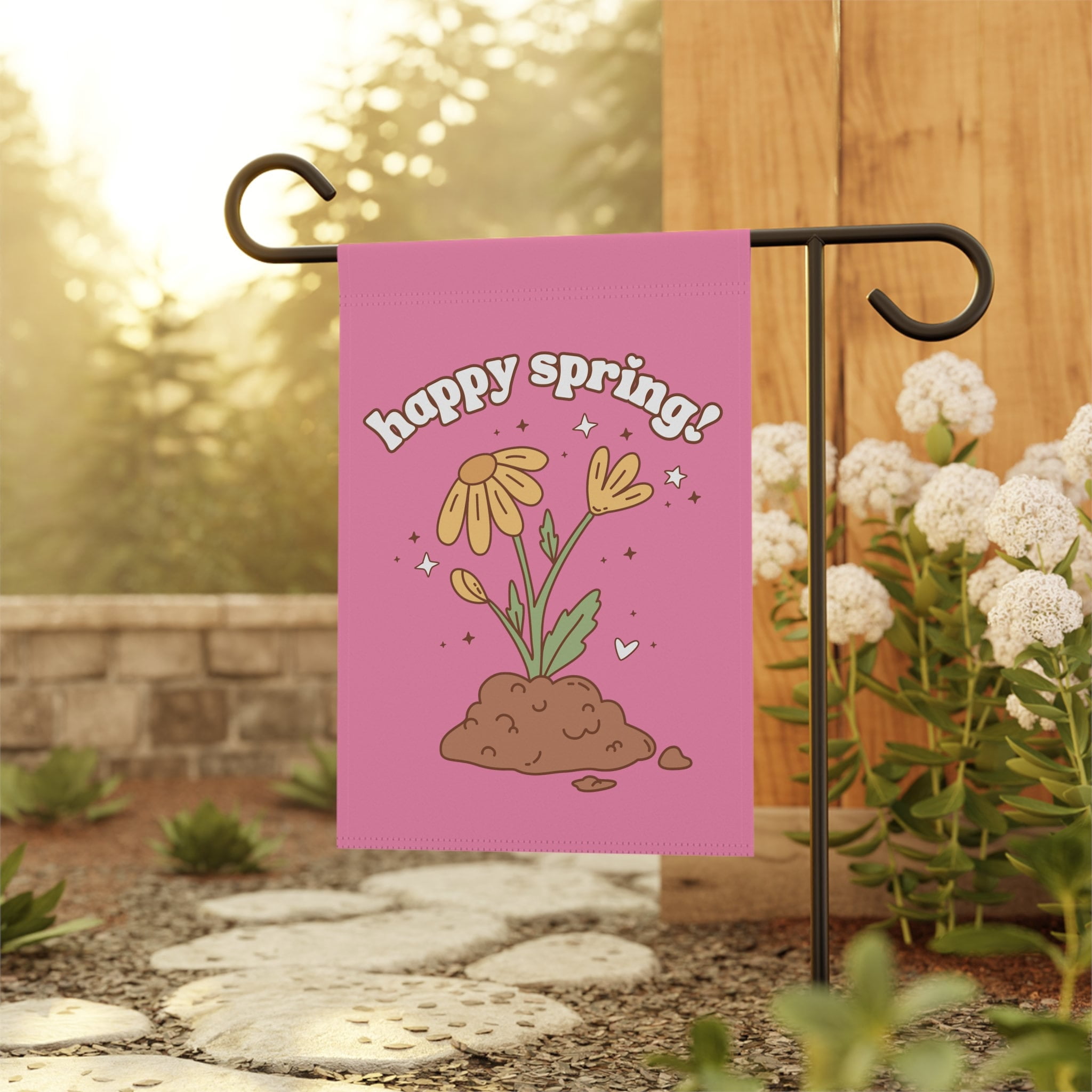 TraQunn Happy Spring Cute Flower Garden Flag - Pink - Garden & House ...